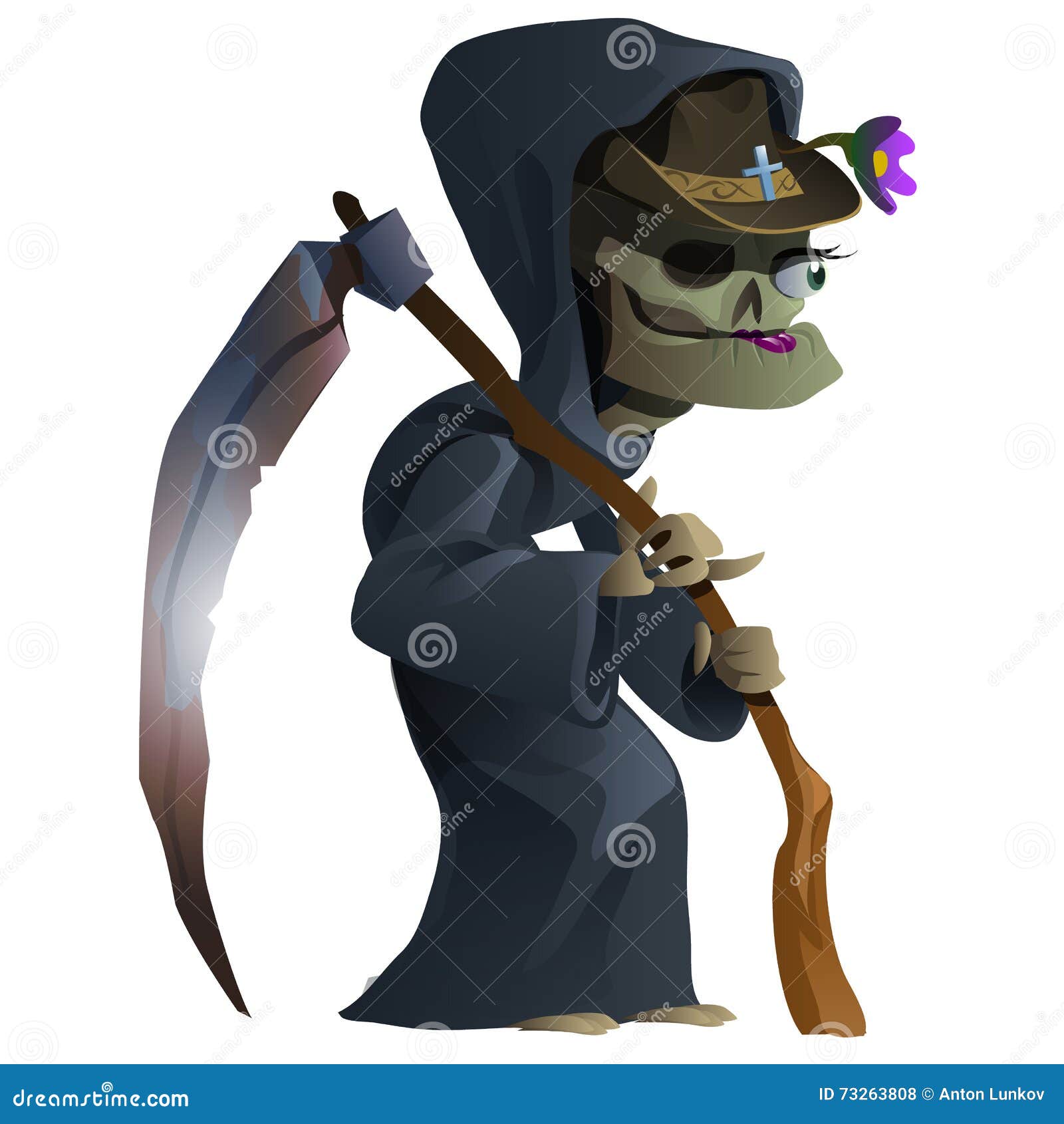 Old Female Skeleton, the Grim Reaper Stock Vector - Illustration of ...