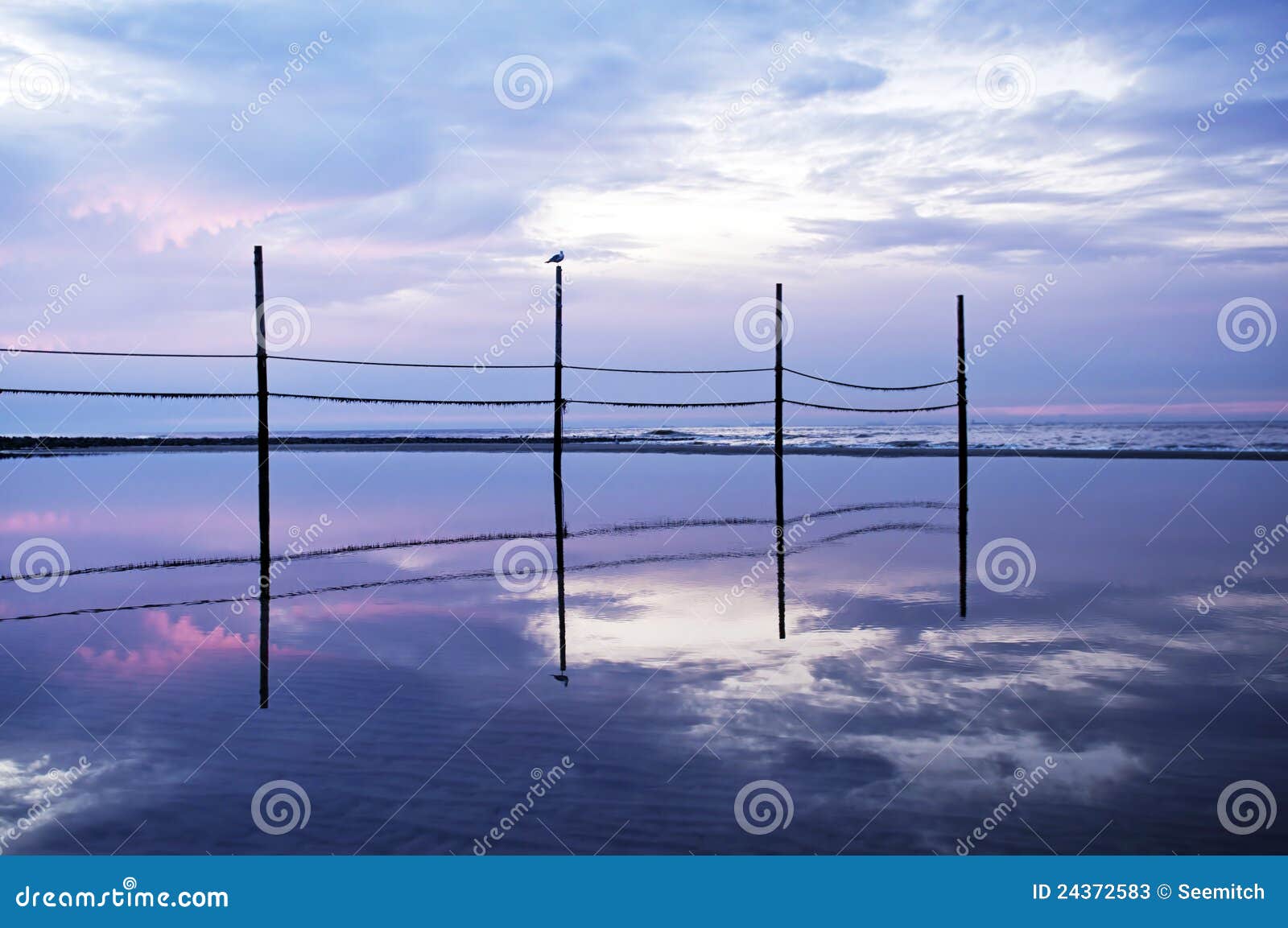 Old Fence at Beach at Sunset Stock Image - Image of scene, beach: 24372583