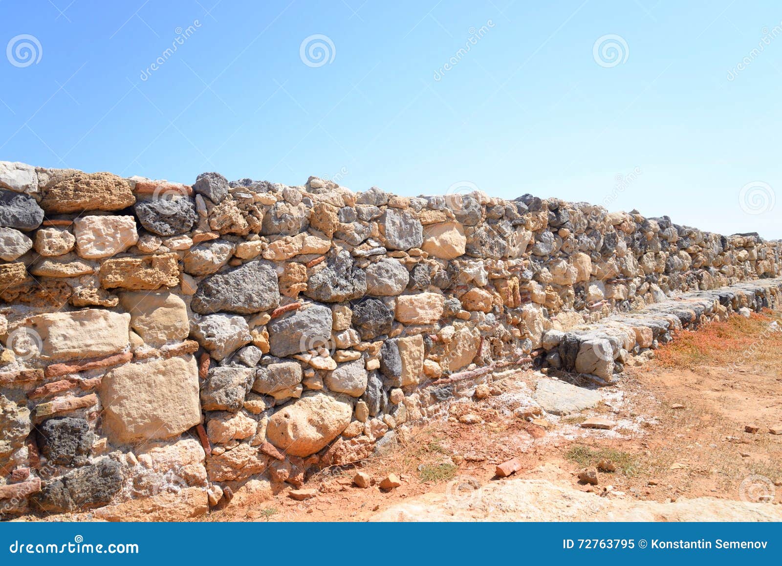 Old Fence of Limestone Rocks. Stock Image - Image of architecture ...