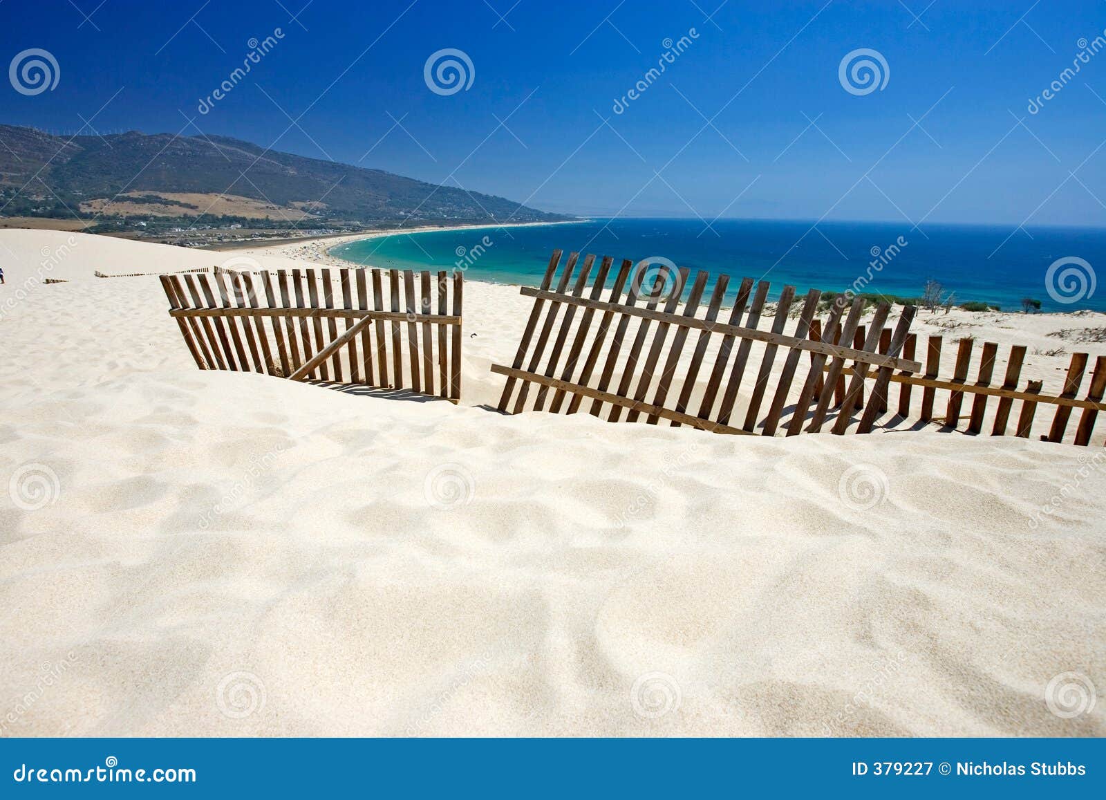 Old Fence Sticking Out of Deserted Sandy Beach Dunes Stock Image ...