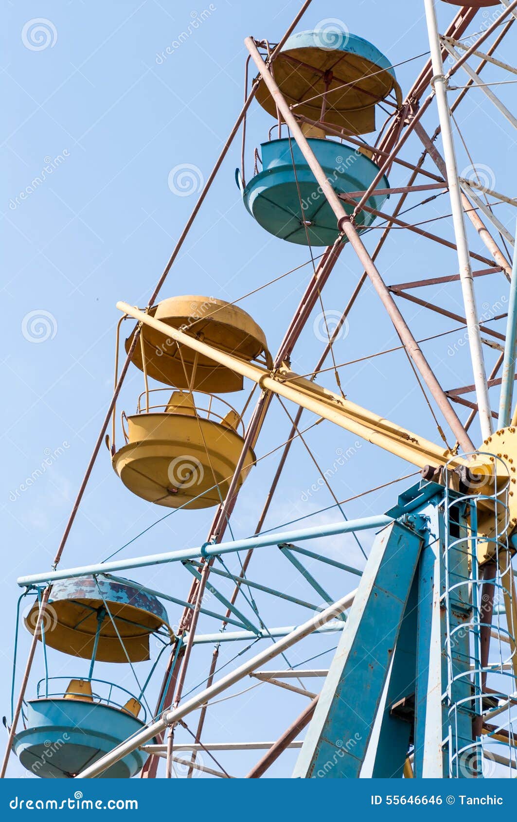 Old Ferris wheel stock photo. Image of round, retro, fairground - 55646646