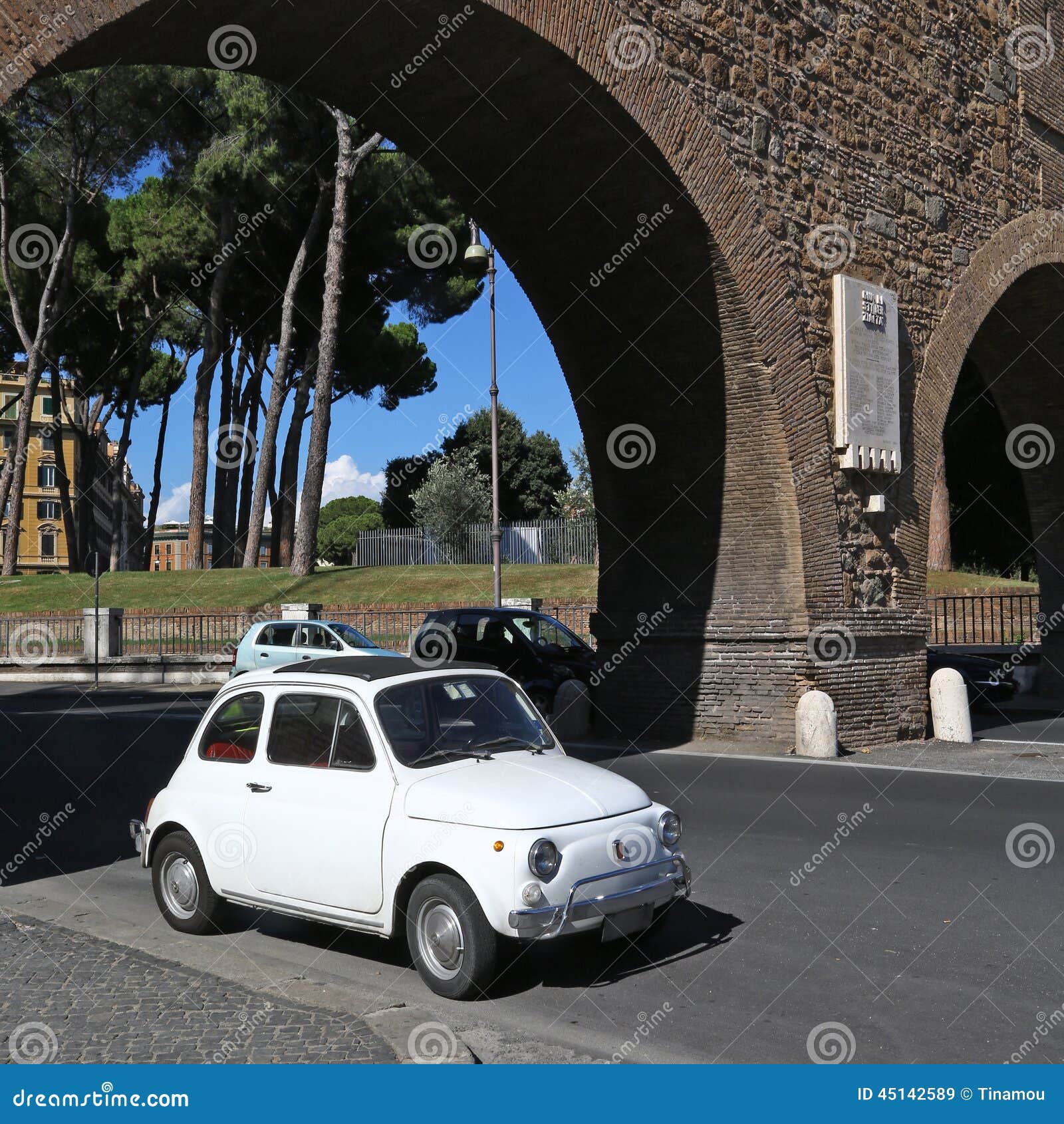 Old Fiat 500 in Rome stock image. Image of lazio, fashioned - 45142589