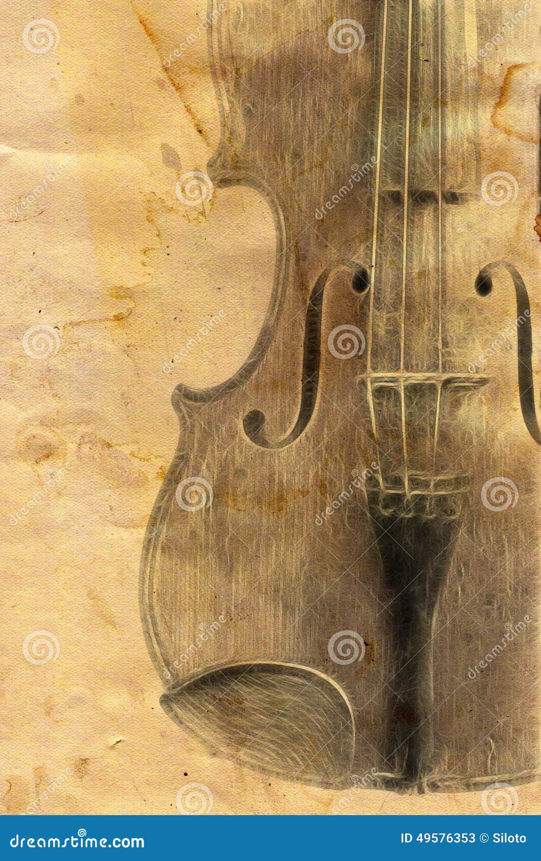 Old Fiddle stock illustration. Illustration of string - 49576353