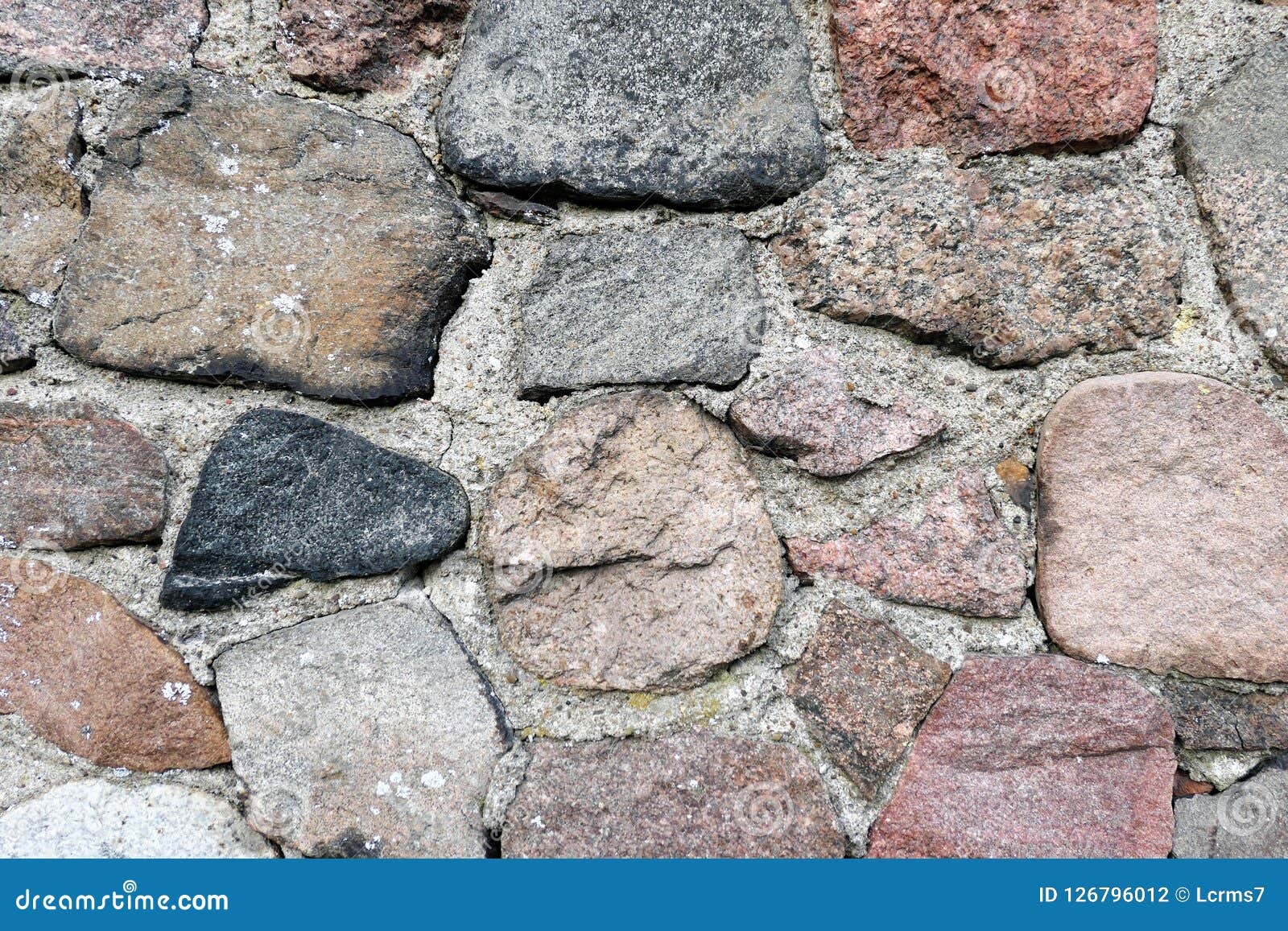 Old Fieldstone Wall of Field Rocks. Full Frame Background Stock Photo ...