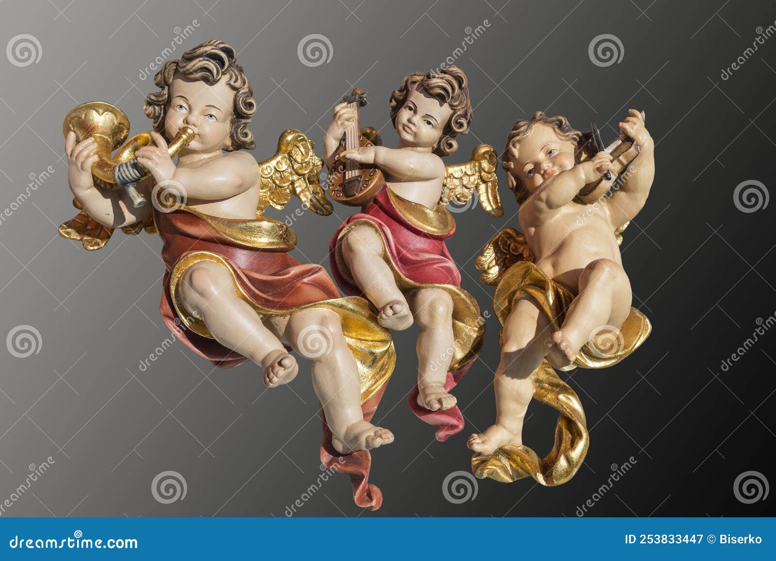 Figures of angels playing stock image. Image of music - 253833447