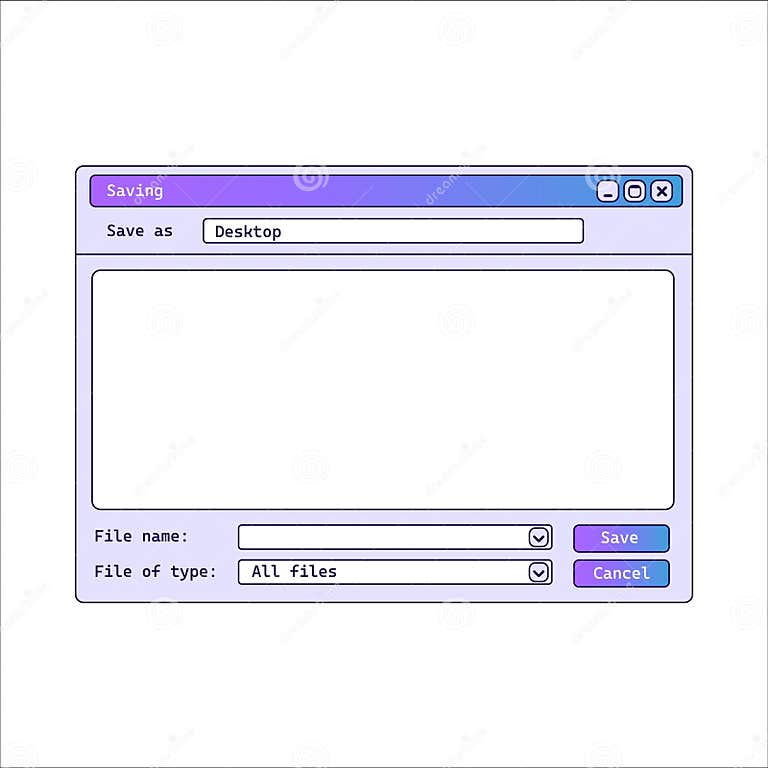 Old File Explorer Application with Gradient. Stock Illustration ...