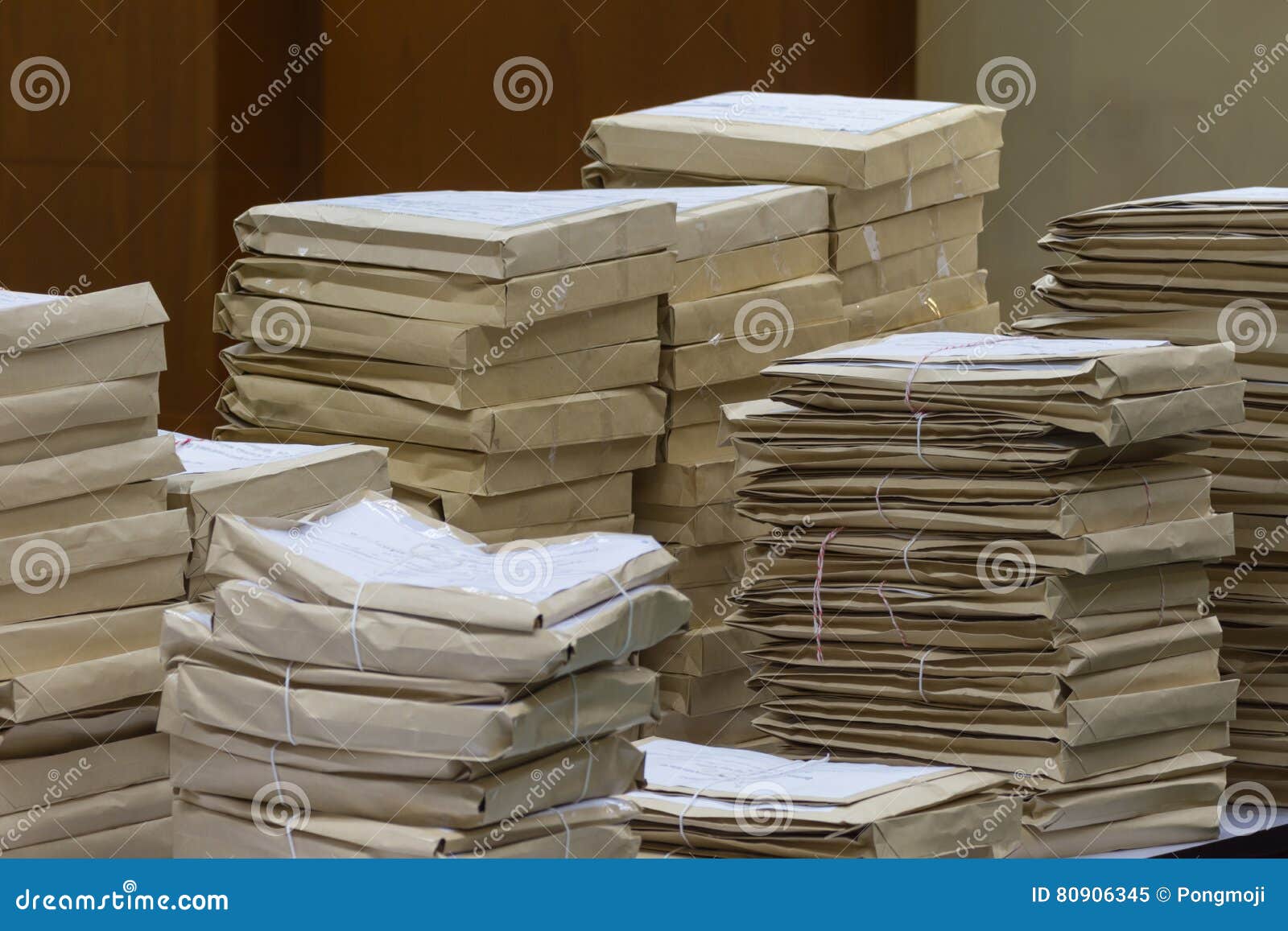 Old Files in Envelope Paper Stacking Stock Image - Image of clip ...