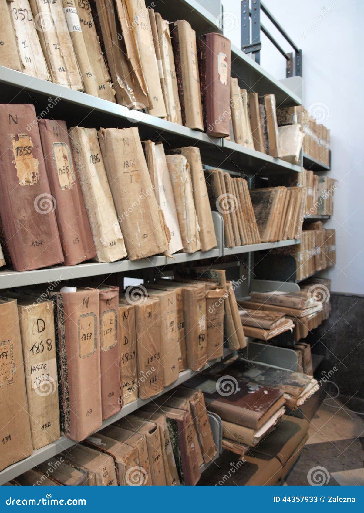 Old files in library stock image. Image of order, document - 44357933