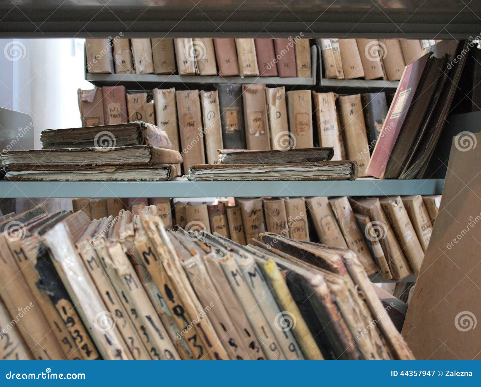 Old files in library stock image. Image of indoors, document - 44357947