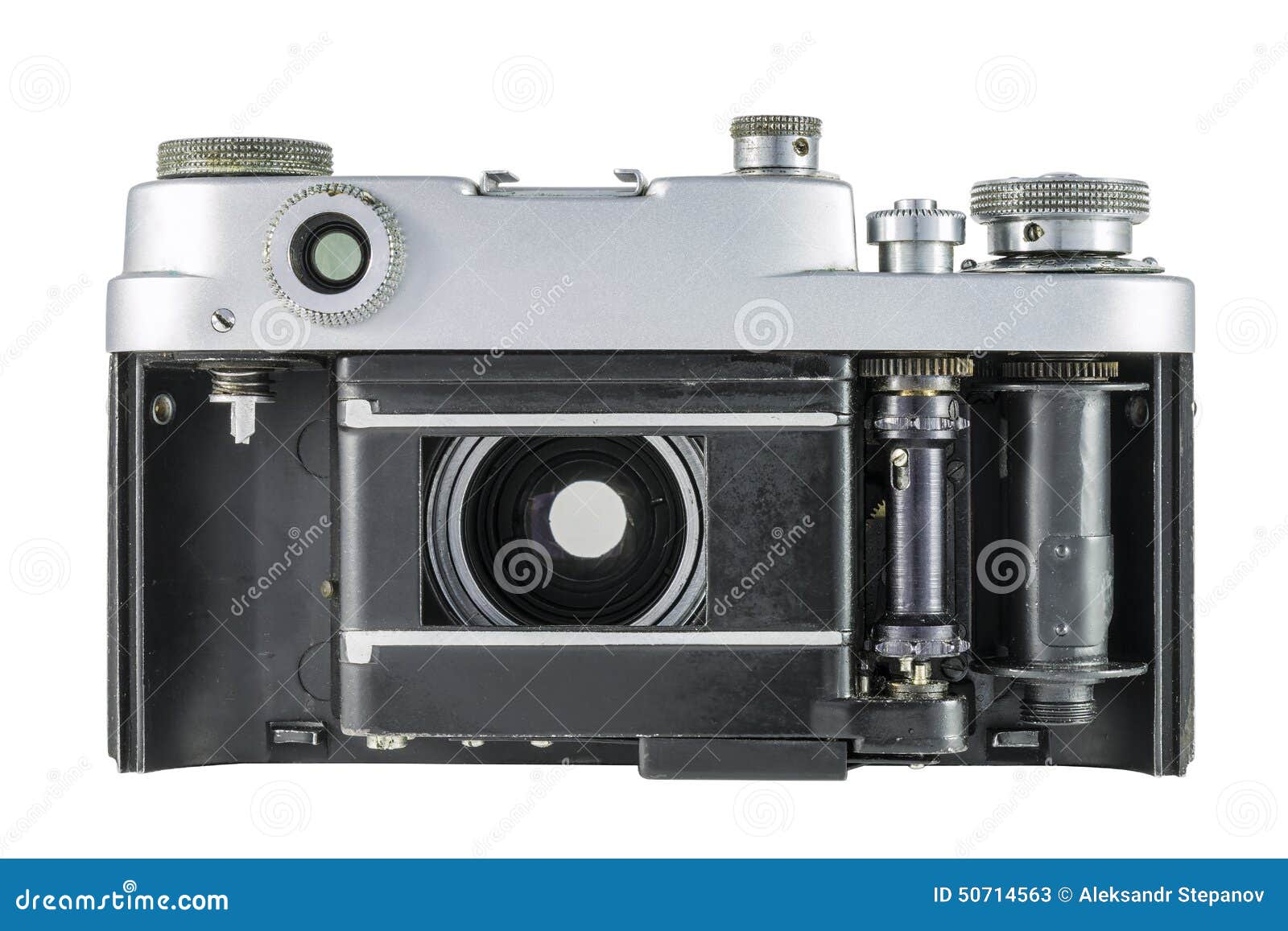 Old Film Camera with Open Shutter Curtain Stock Image - Image of ...