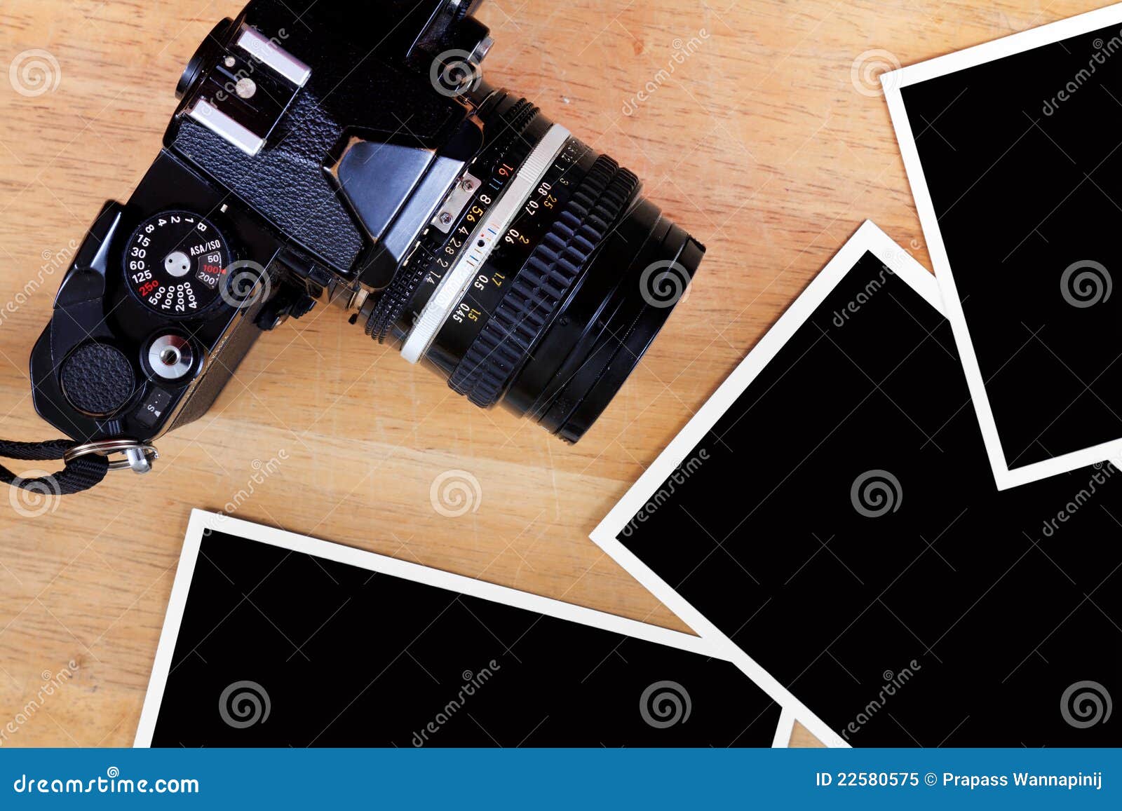 Old Film Camera and Photo Paper Stock Image - Image of empty, frame ...