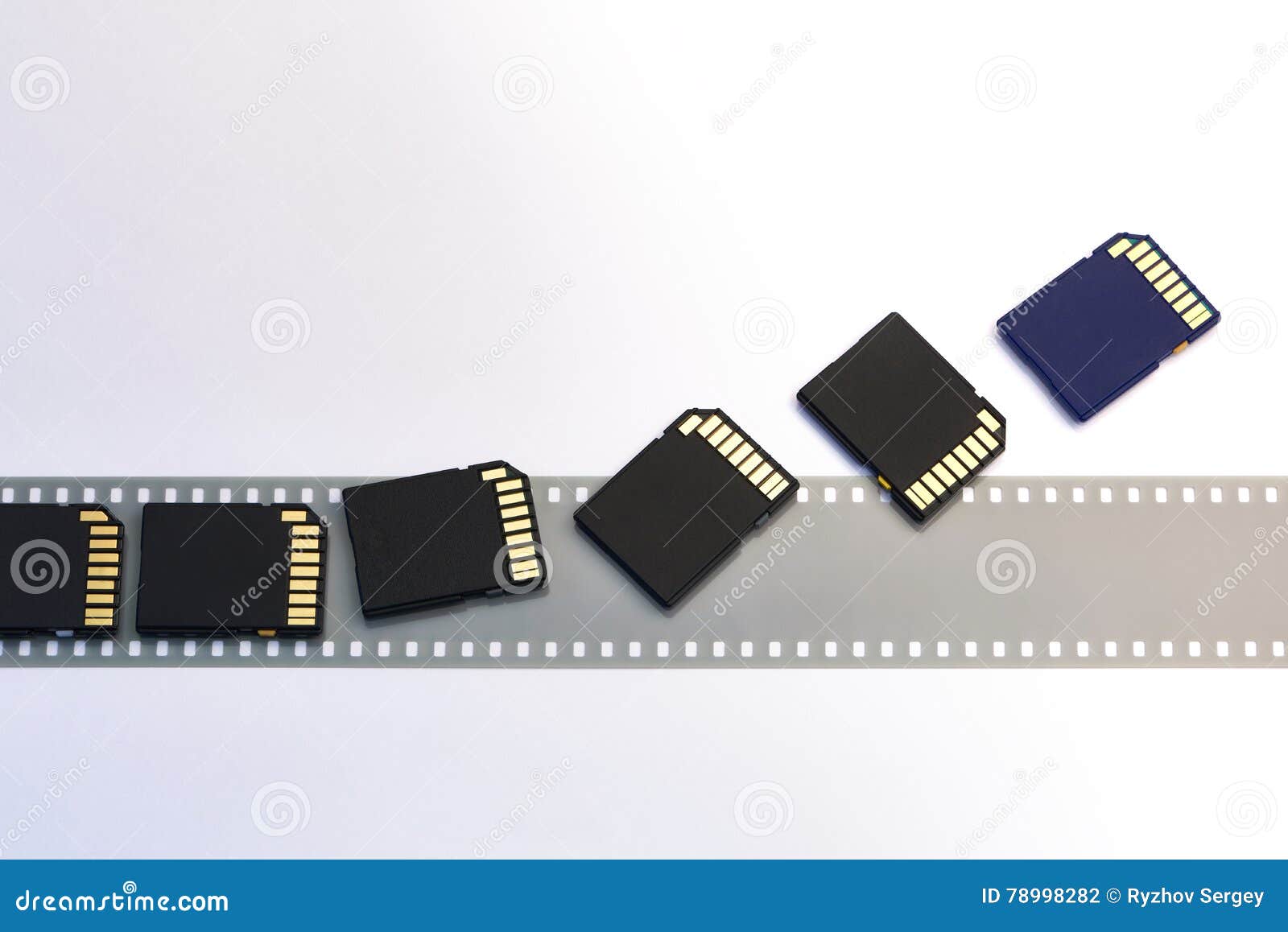 Old Film and Modern Digital Compact SD Cards Isolated Stock Photo ...