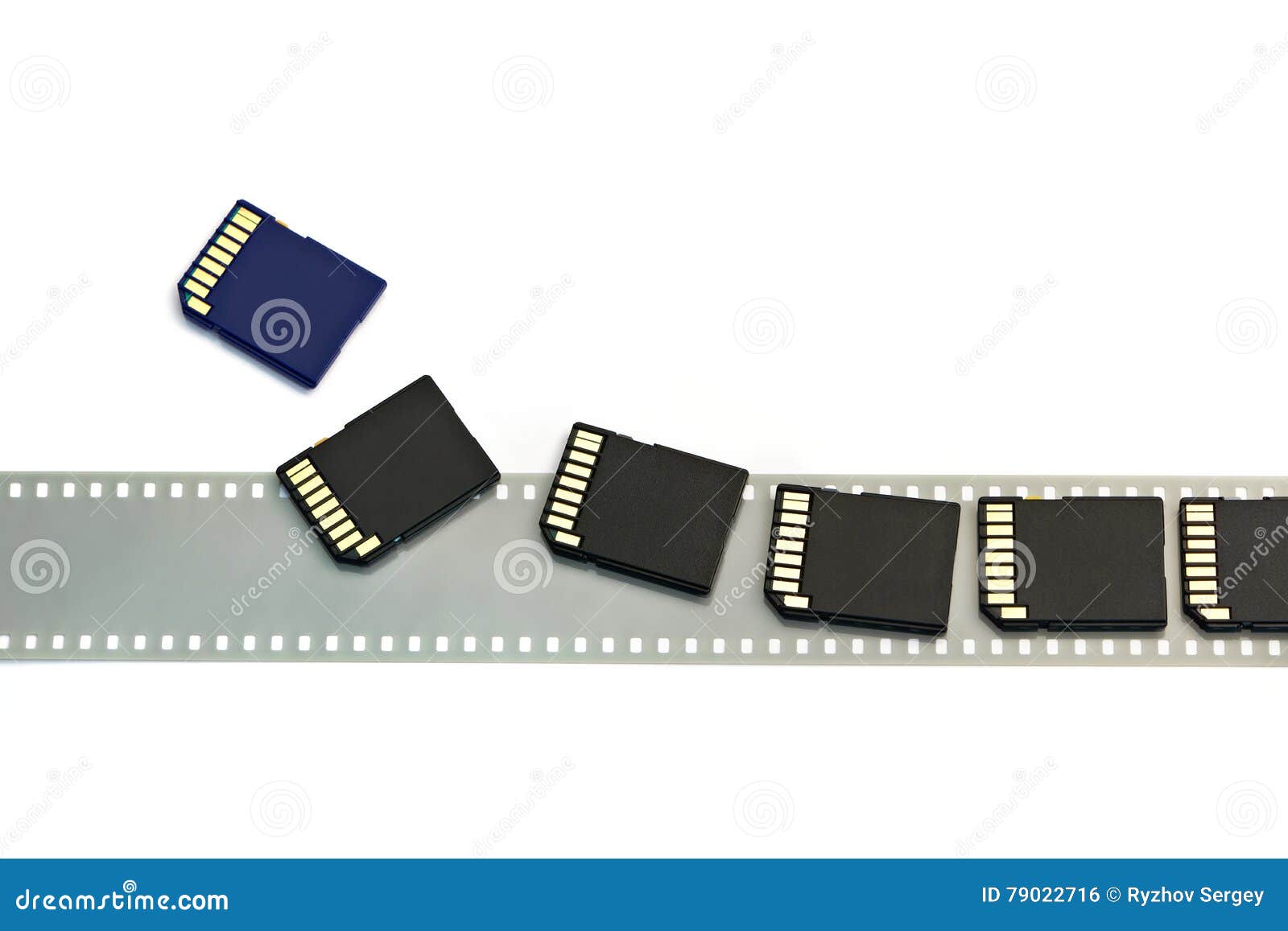 Old Film and Modern Digital Compact SD Cards Isolated Stock Photo ...