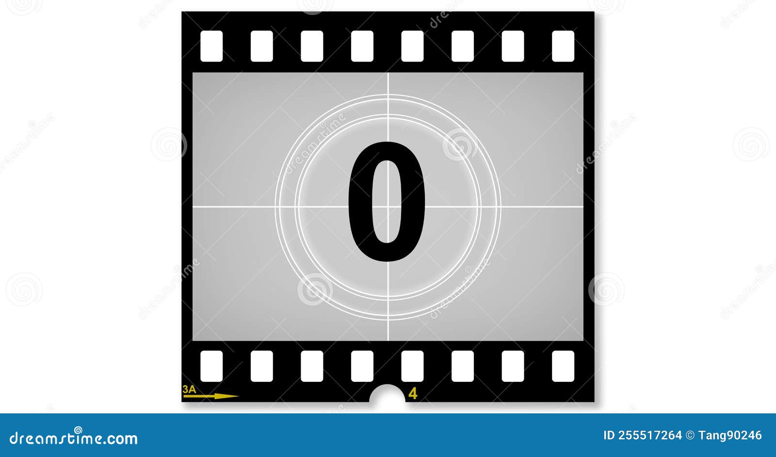 Old Film Movie with Timer Count Number Zero Stock Illustration ...