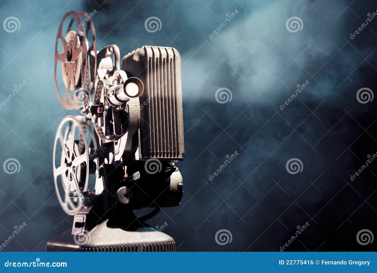 Old Film Projector with Dramatic Lighting Stock Photo - Image of ...