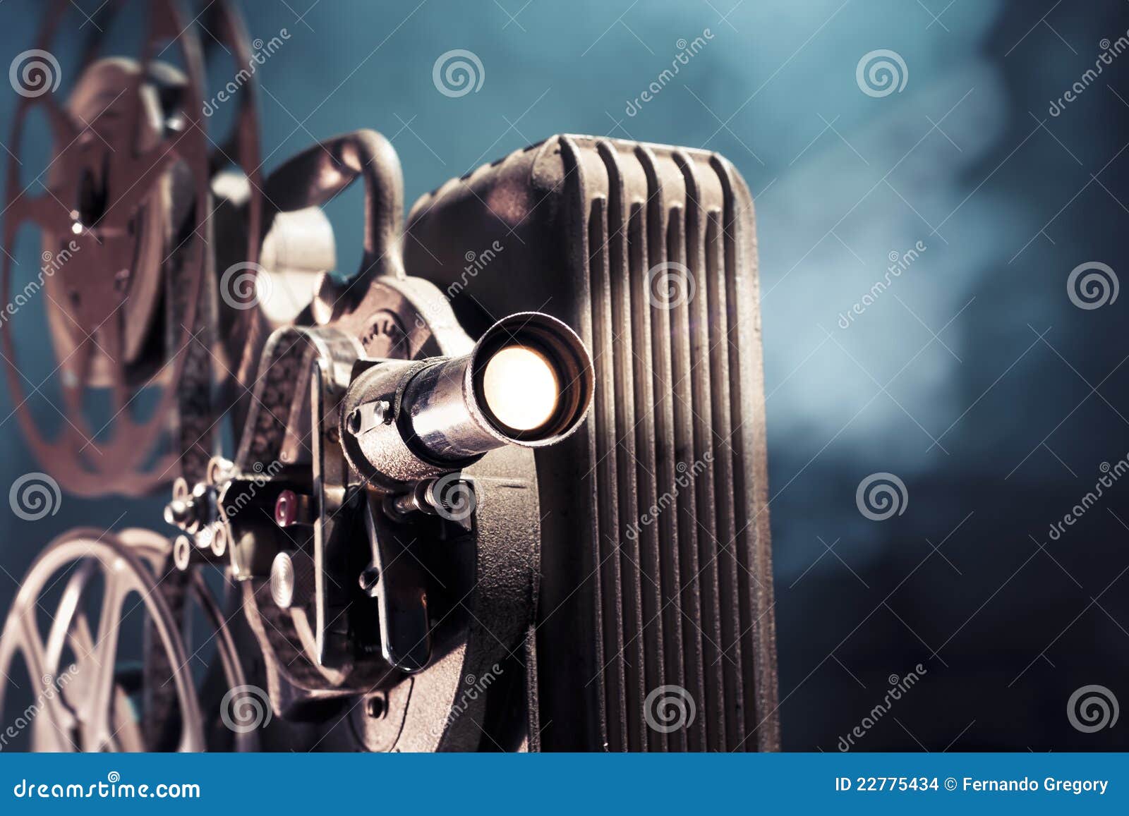 Old Film Projector with Dramatic Lighting Stock Photo - Image of ...