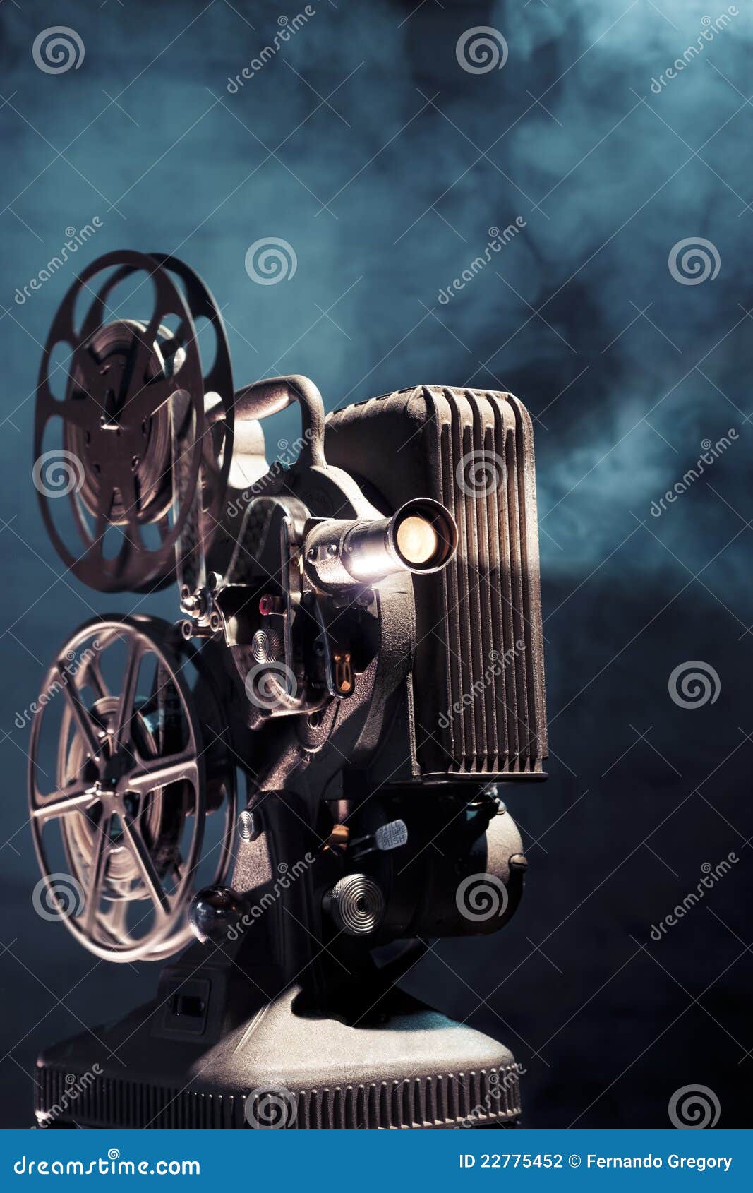 Old Film Projector with Dramatic Lighting Stock Photo - Image of ...