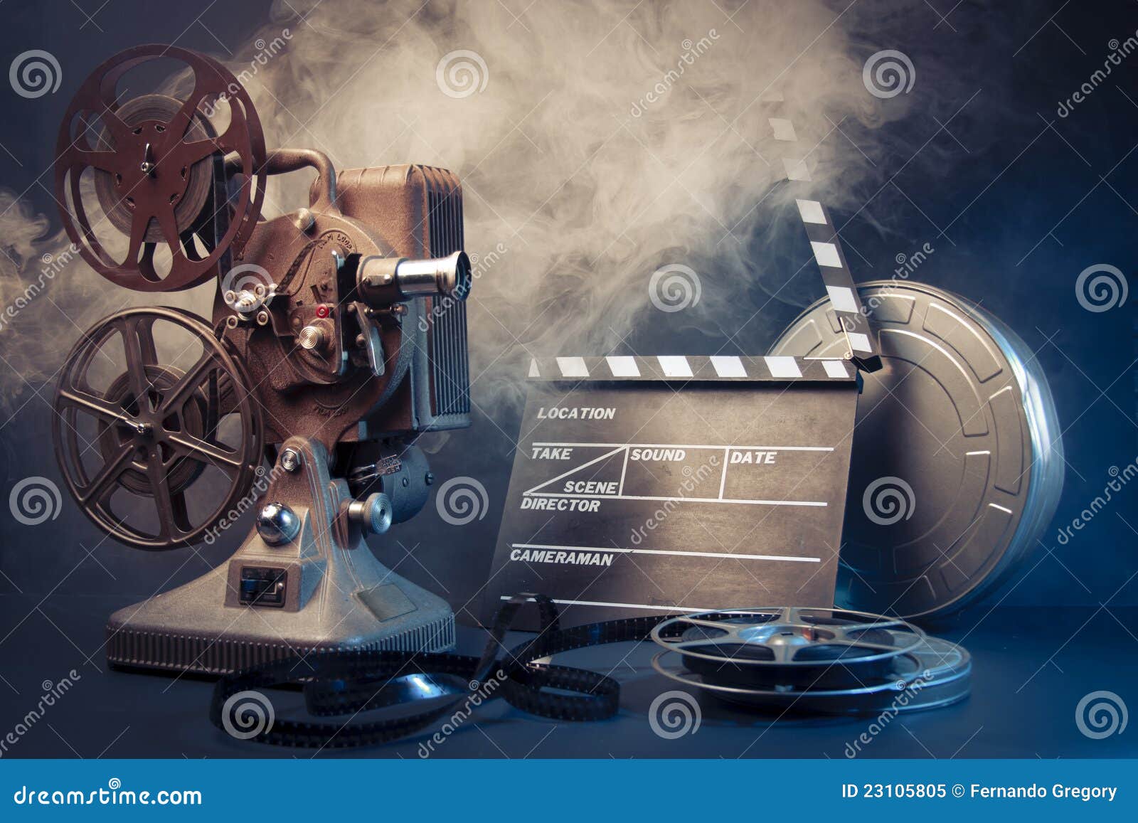 Old Film Projector and Movie Objects Stock Image - Image of hollywood ...
