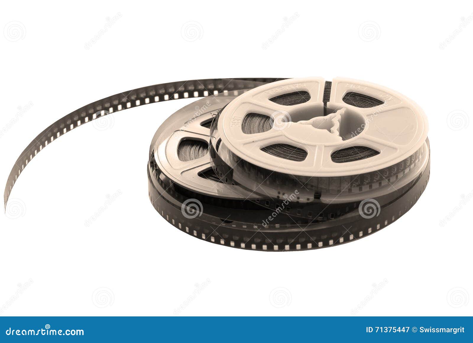 Old film with spool stock image. Image of object, filmstrip - 71375447