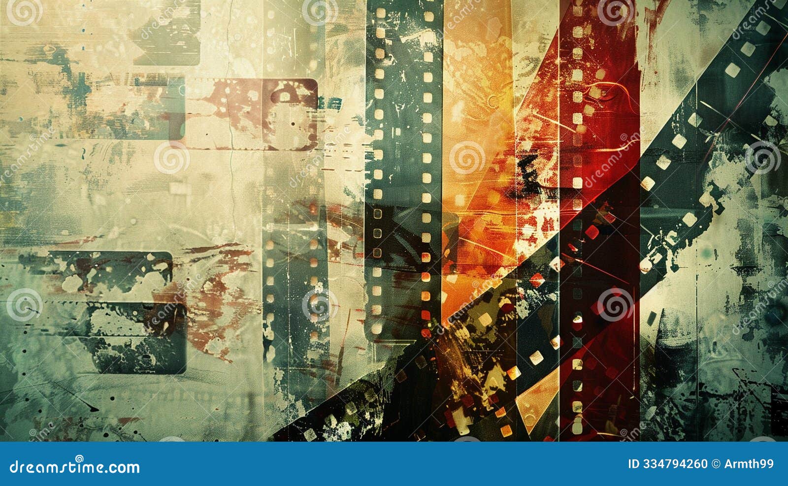 Old Film Strip with Grunge Effects. Abstract Film Strip Background ...