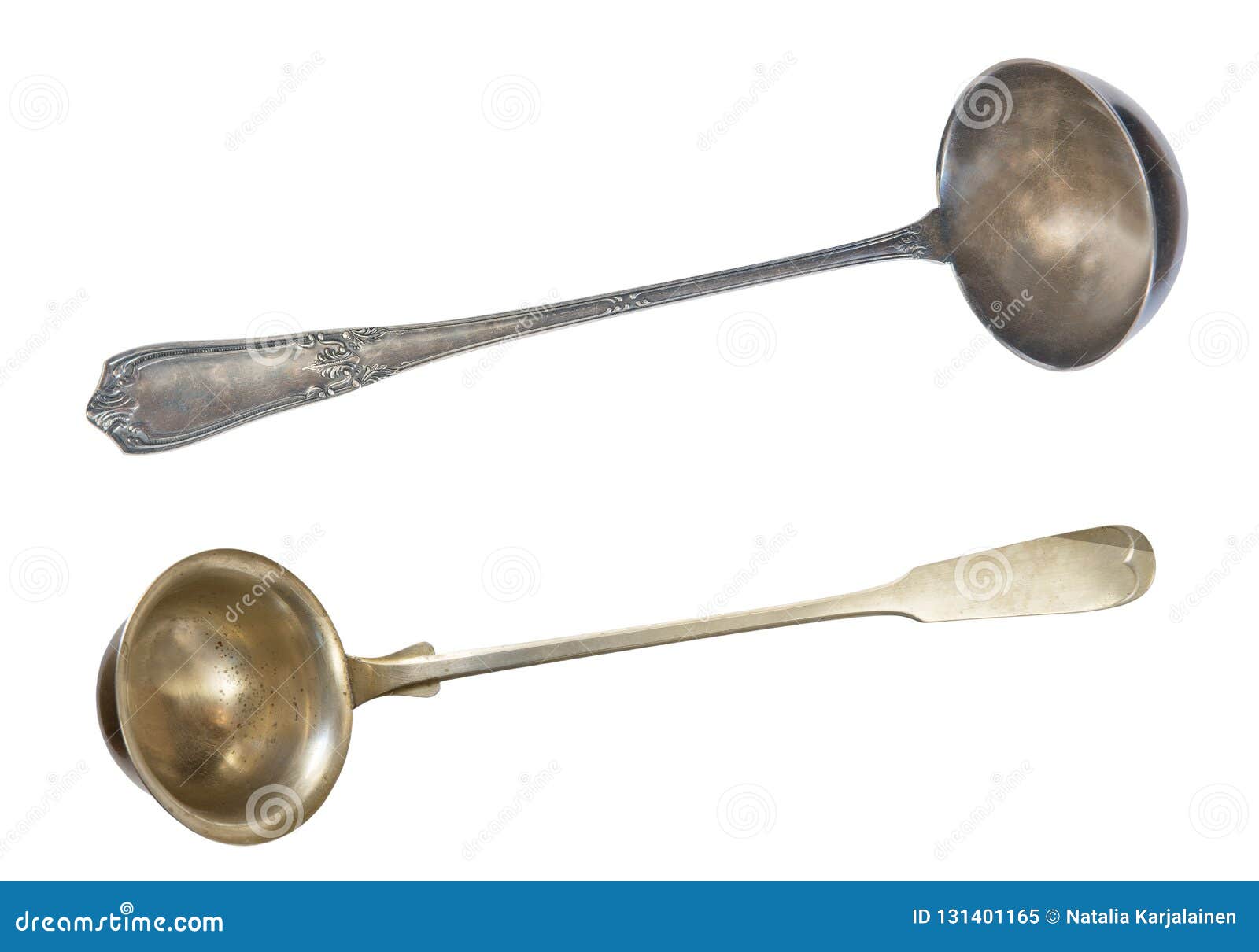 Old Fine Gilded Ladle. Vintage Kitchen Kitchenware Stock Image - Image ...