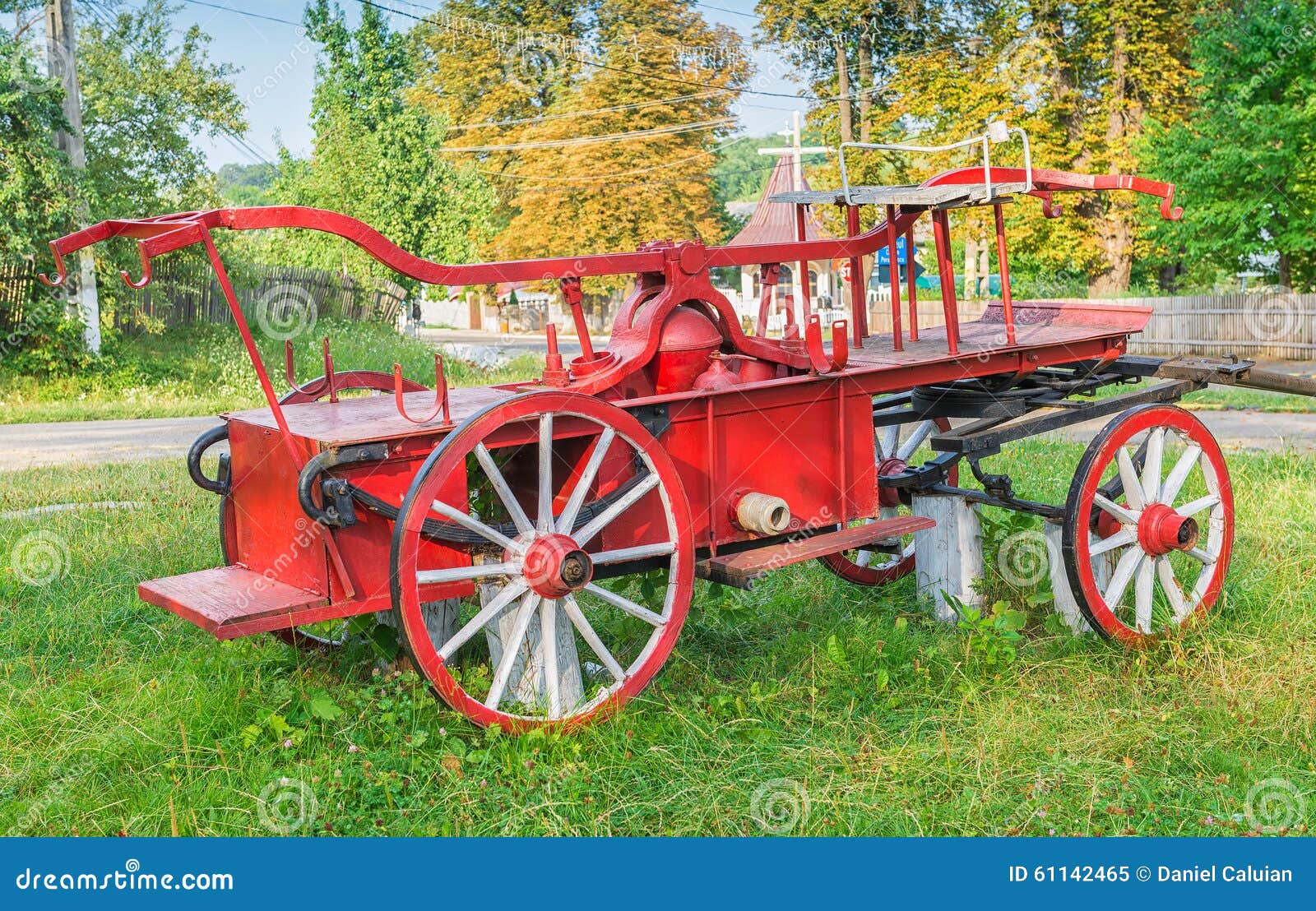 Old fire cart stock image. Image of history, wagon, fighter - 61142465