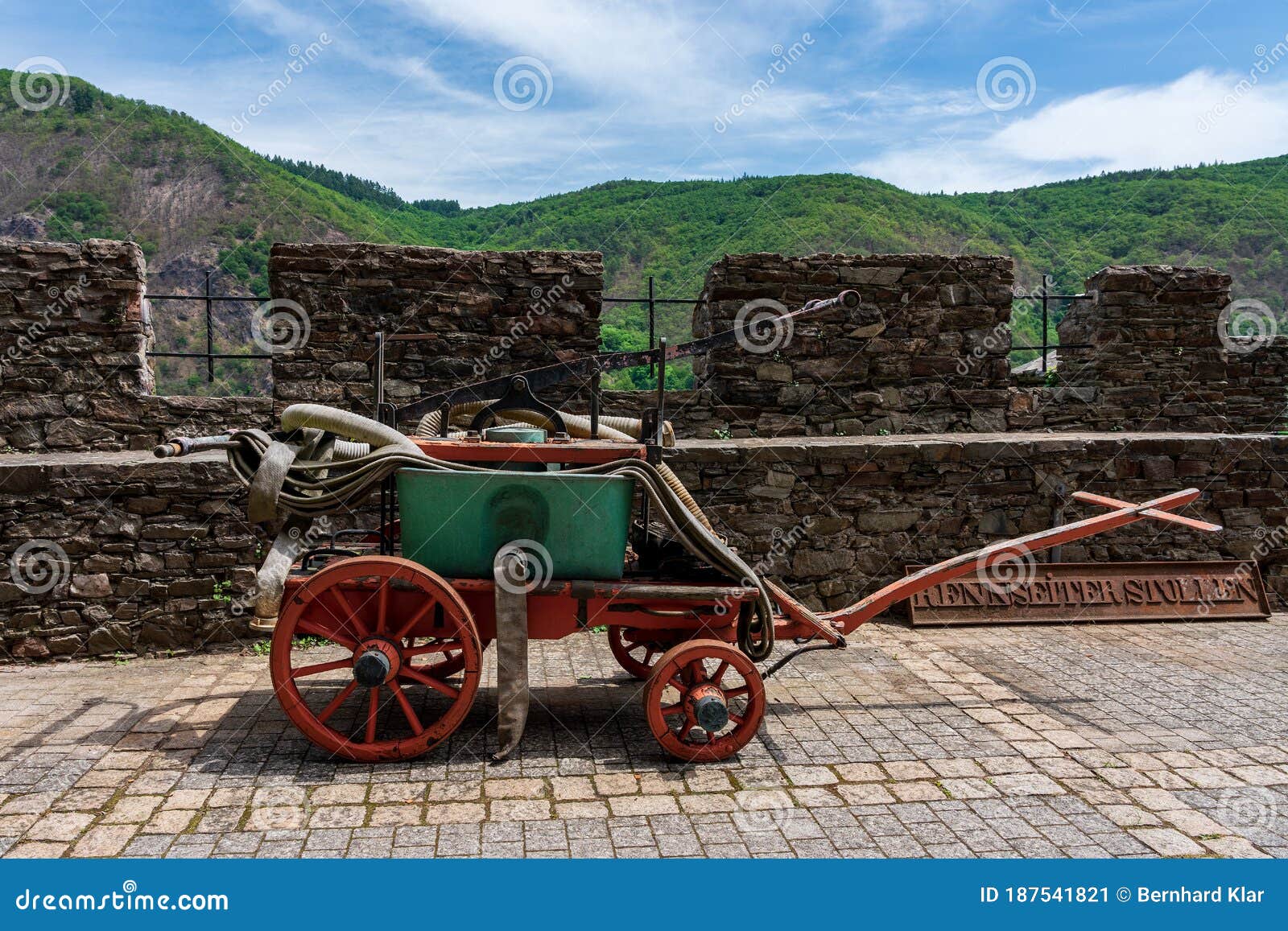 Old Fire Department Fire Engine at Castle Reichenstein Stock Image ...