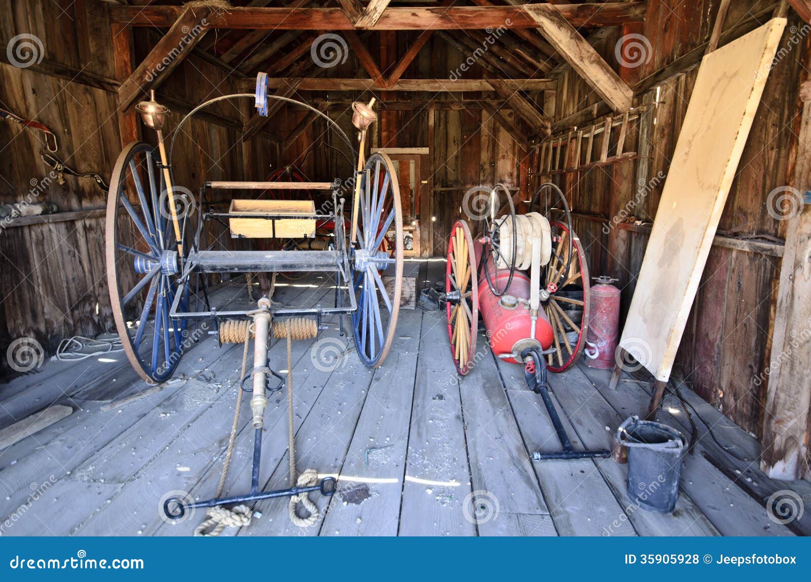 Old Fire Department in Ghost Town Stock Photo - Image of firetruck ...