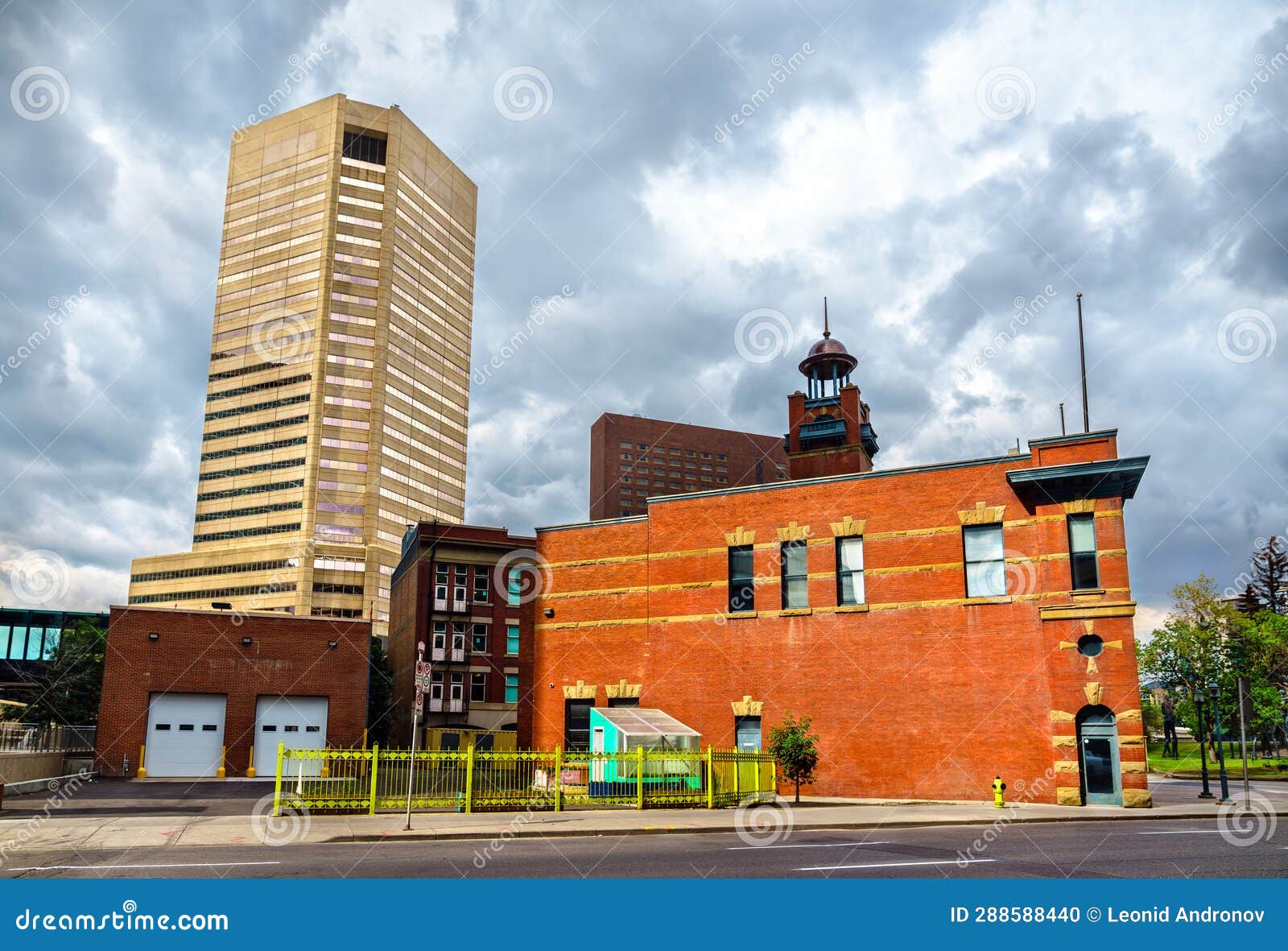 Old Fire Hall in Calgary Downtown, Canada Stock Photo - Image of ...