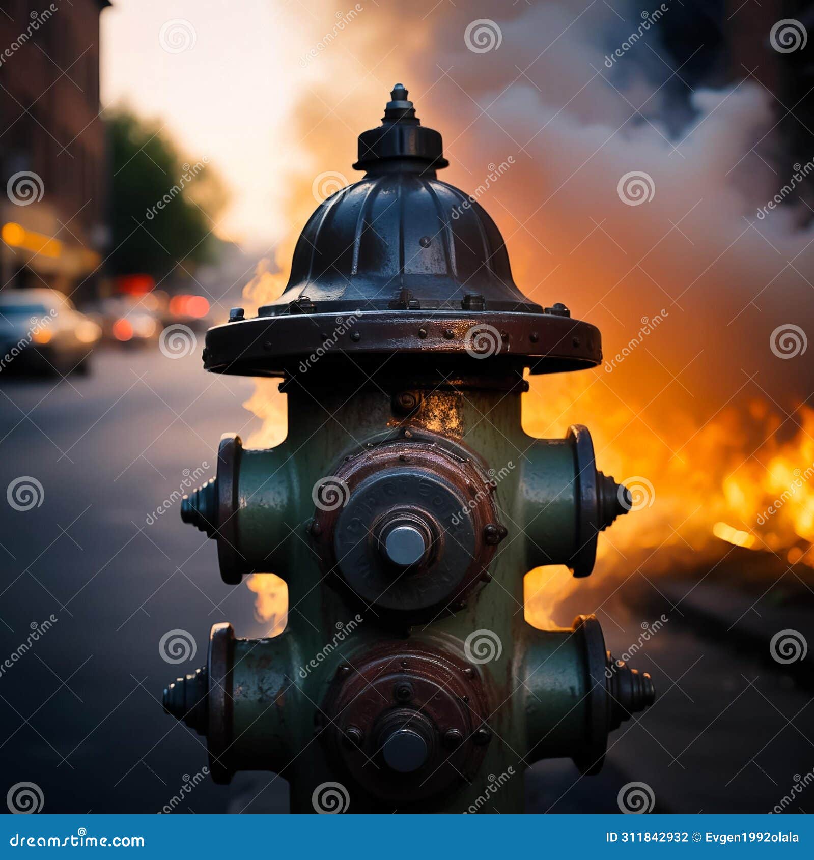 Old Fire Hydrant Covered with Rust. Generative AI Stock Illustration ...