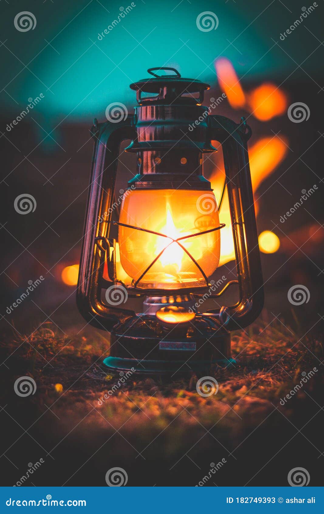 The Lit Fire In Oil Lamp In Temple. Royalty-Free Stock Photography ...