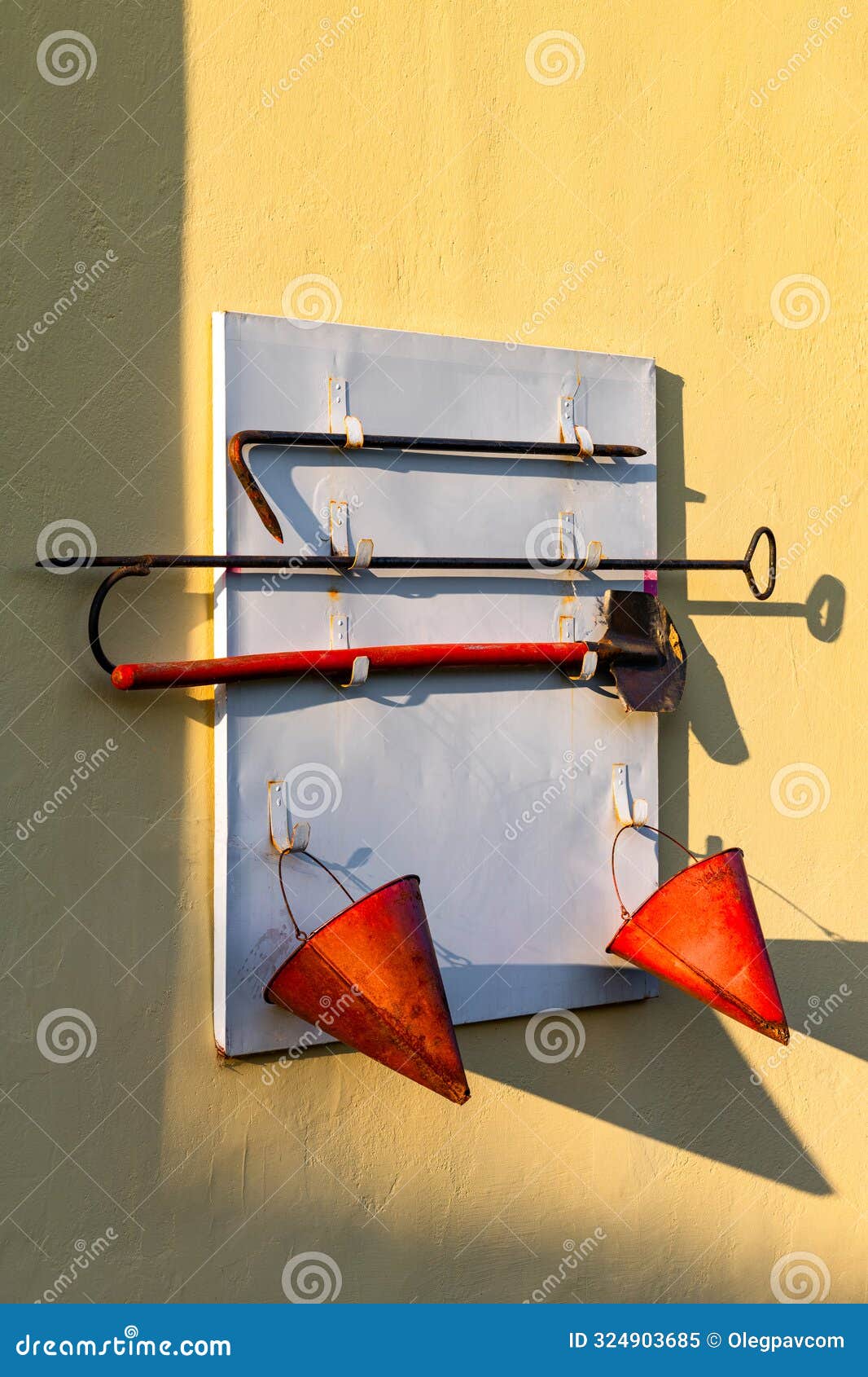 Old Fire Shield on the Wall of a Building Stock Image - Image of fire ...