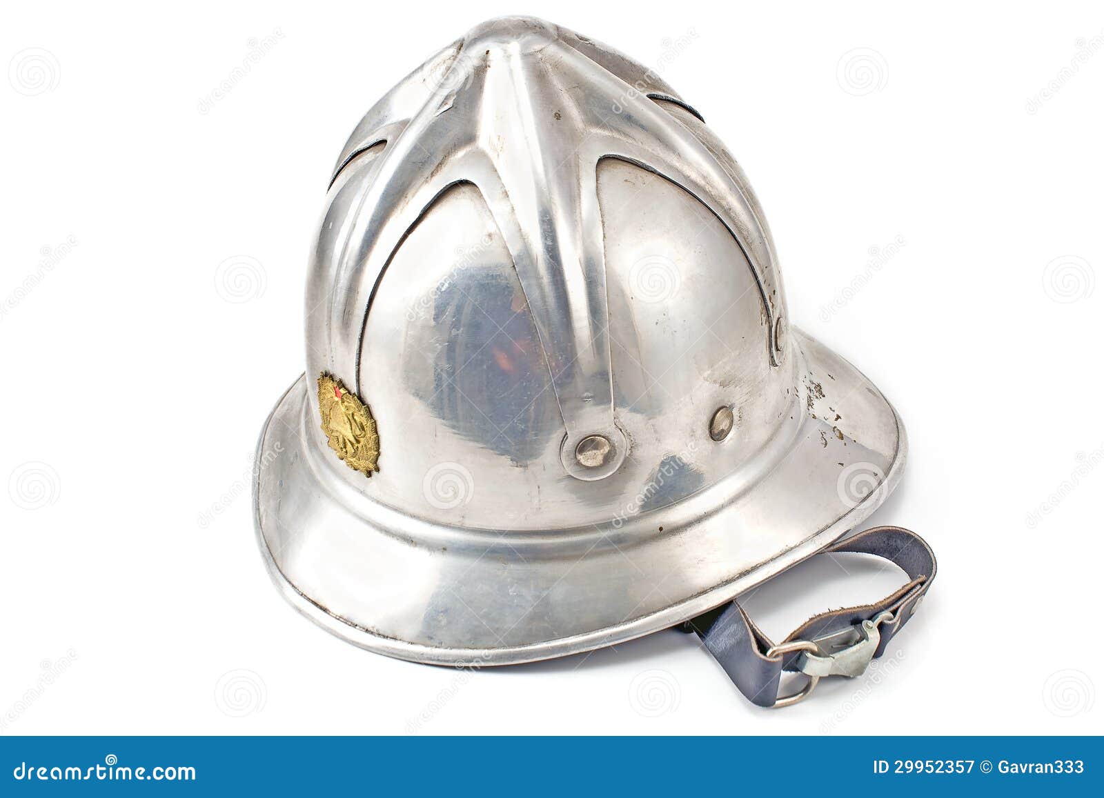 Old Fireman S Metallic Helmet Stock Image - Image of helmet ...