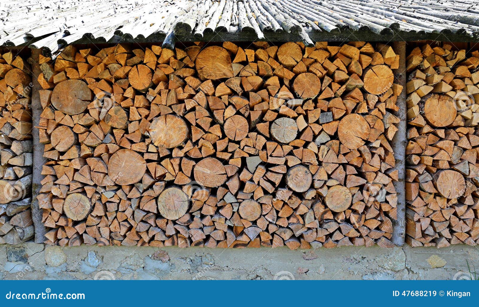 Old Firewood Shed and a Lot of Chopped Logs Stock Image - Image of ...