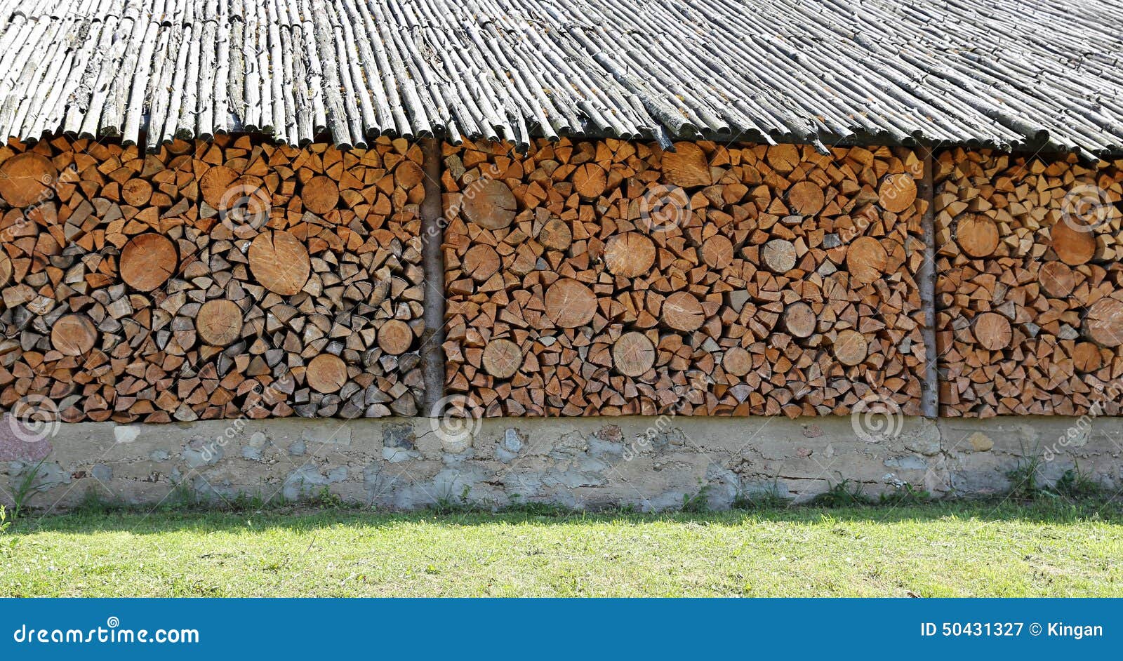 Old Firewood Shed and a Lot of Chopped Logs Stock Image - Image of ...