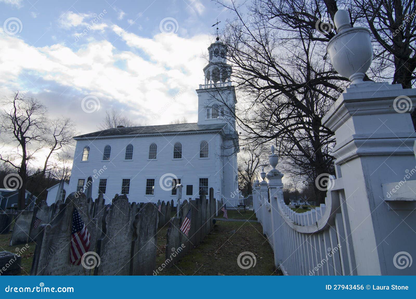 Old First Church at Sunrise, Bennington, Vermont Stock Photo - Image of ...