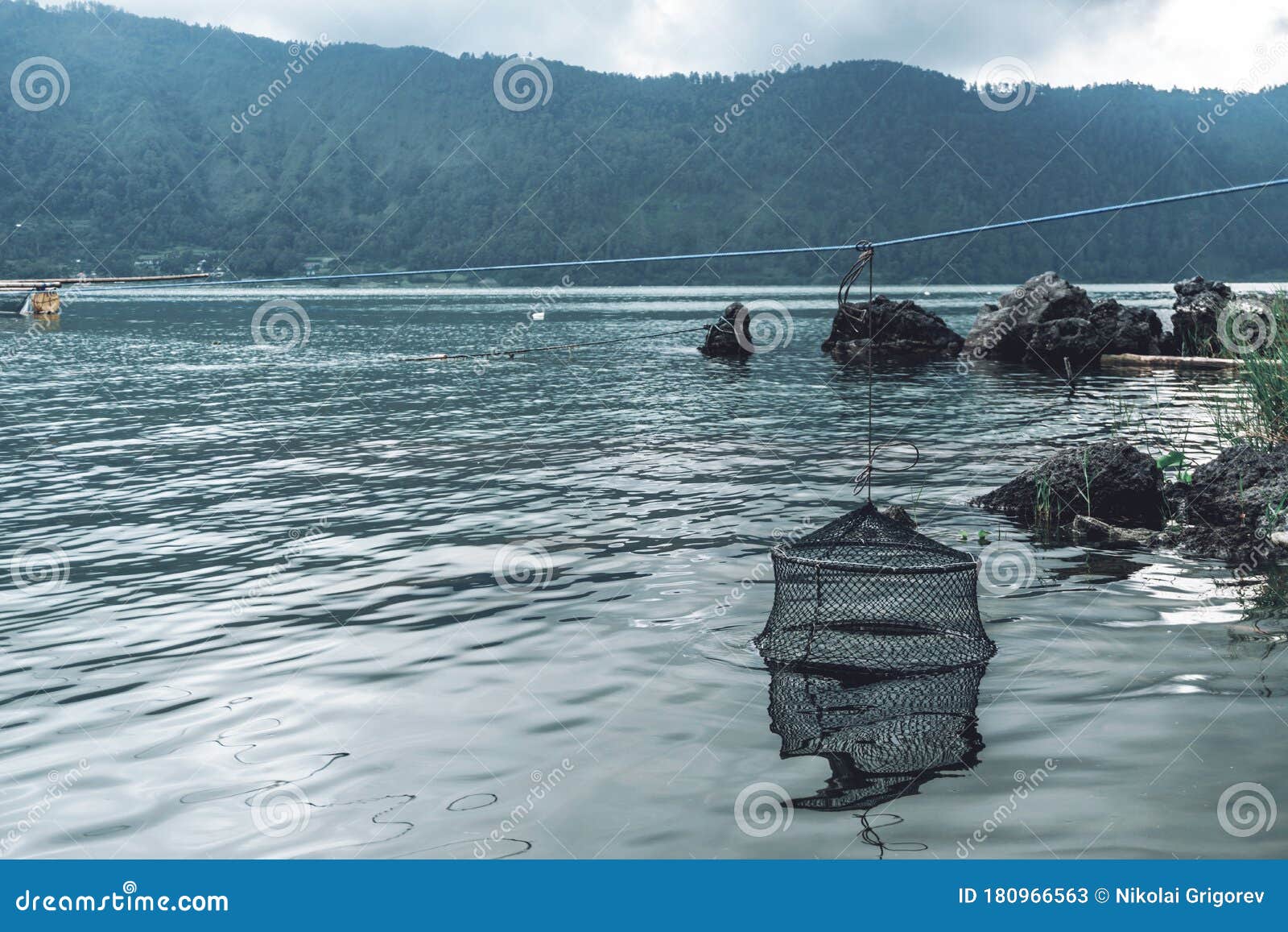 Of Old Fish Traps for Fish Standing in the Water Stock Image - Image of ...
