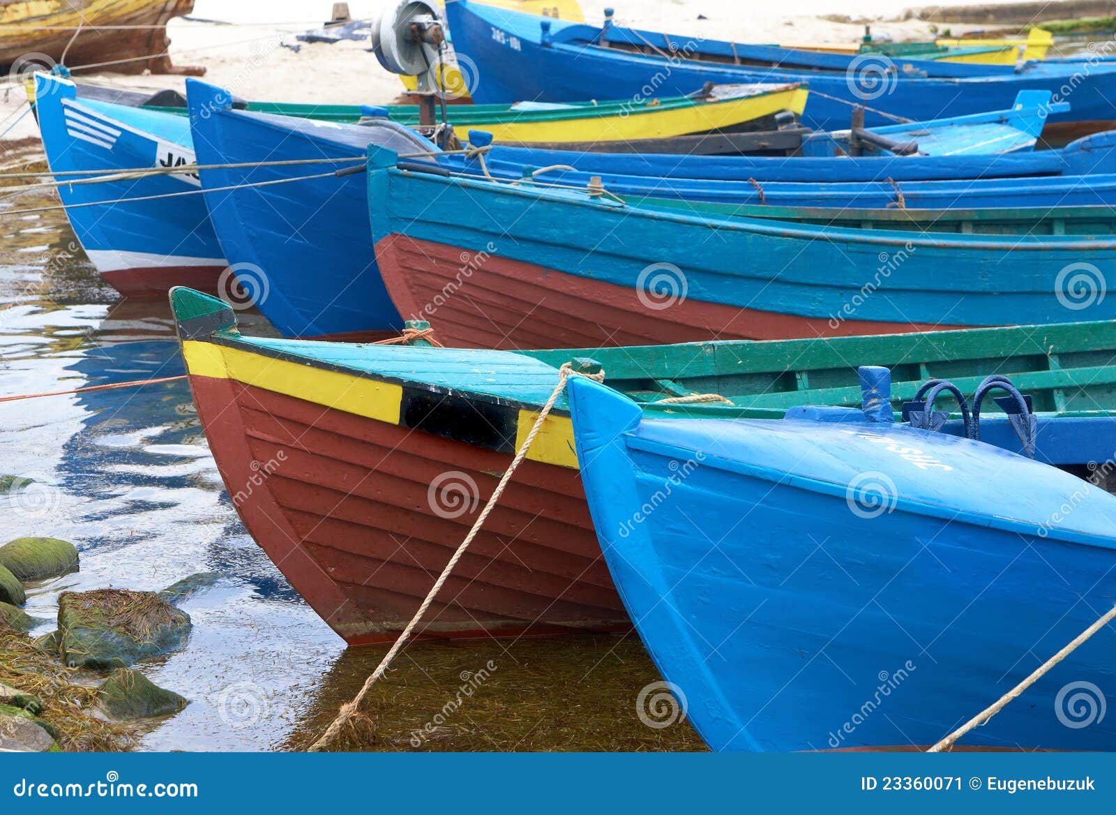 Old Fishermans Boats on Water Stock Image - Image of landscape, season ...