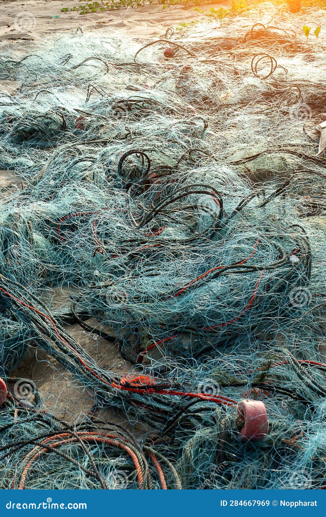 Old Fishing Net on the Beach Stock Image - Image of industry, fish ...