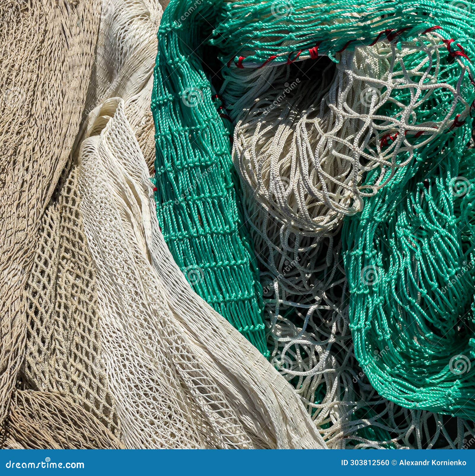 Old fishing net close-up stock photo. Image of line - 303812560