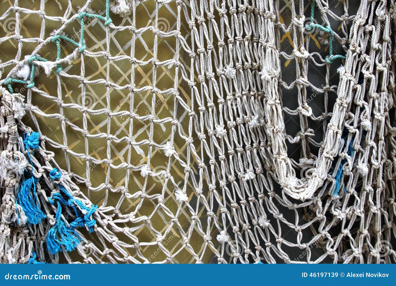 Old Fishing Net on White Wall Stock Image - Image of drapery, door ...