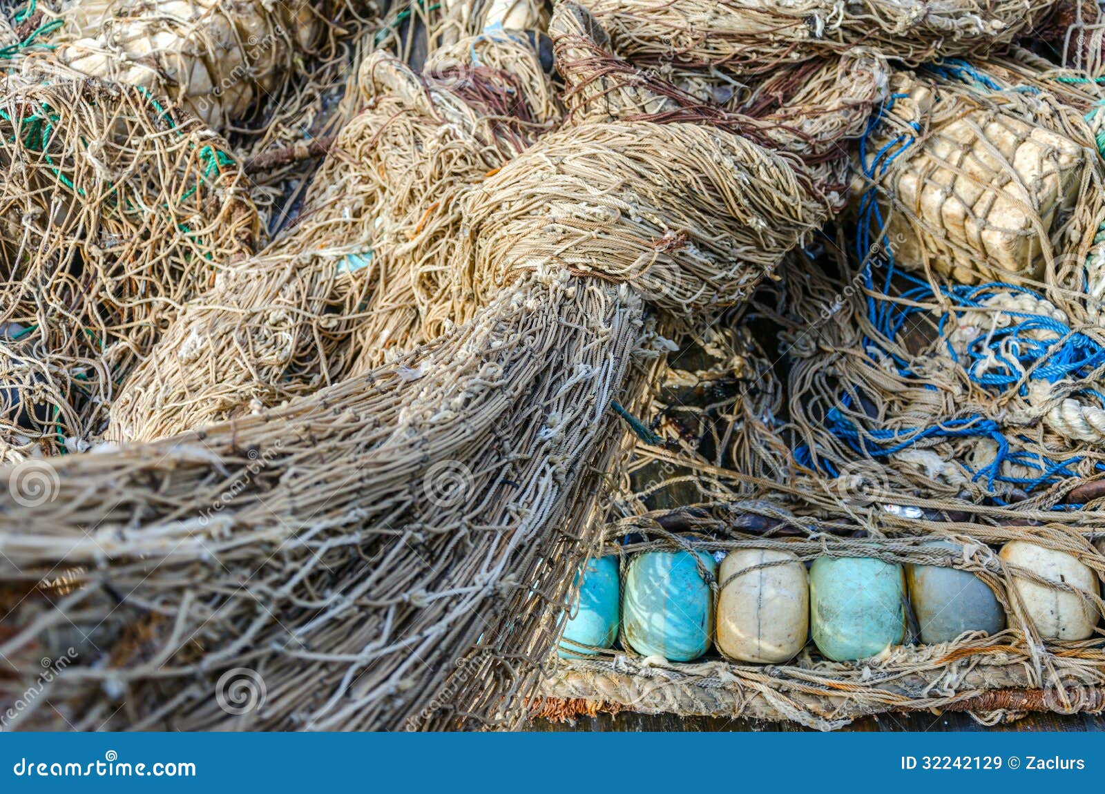Old fishing nets stock image. Image of float, commercial - 32242129