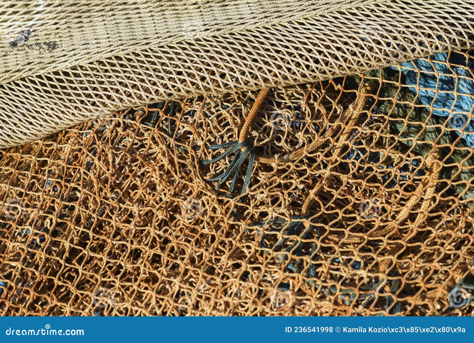 Old Fishing Nets in the Port. Fishing Nets Texture Stock Photo - Image ...