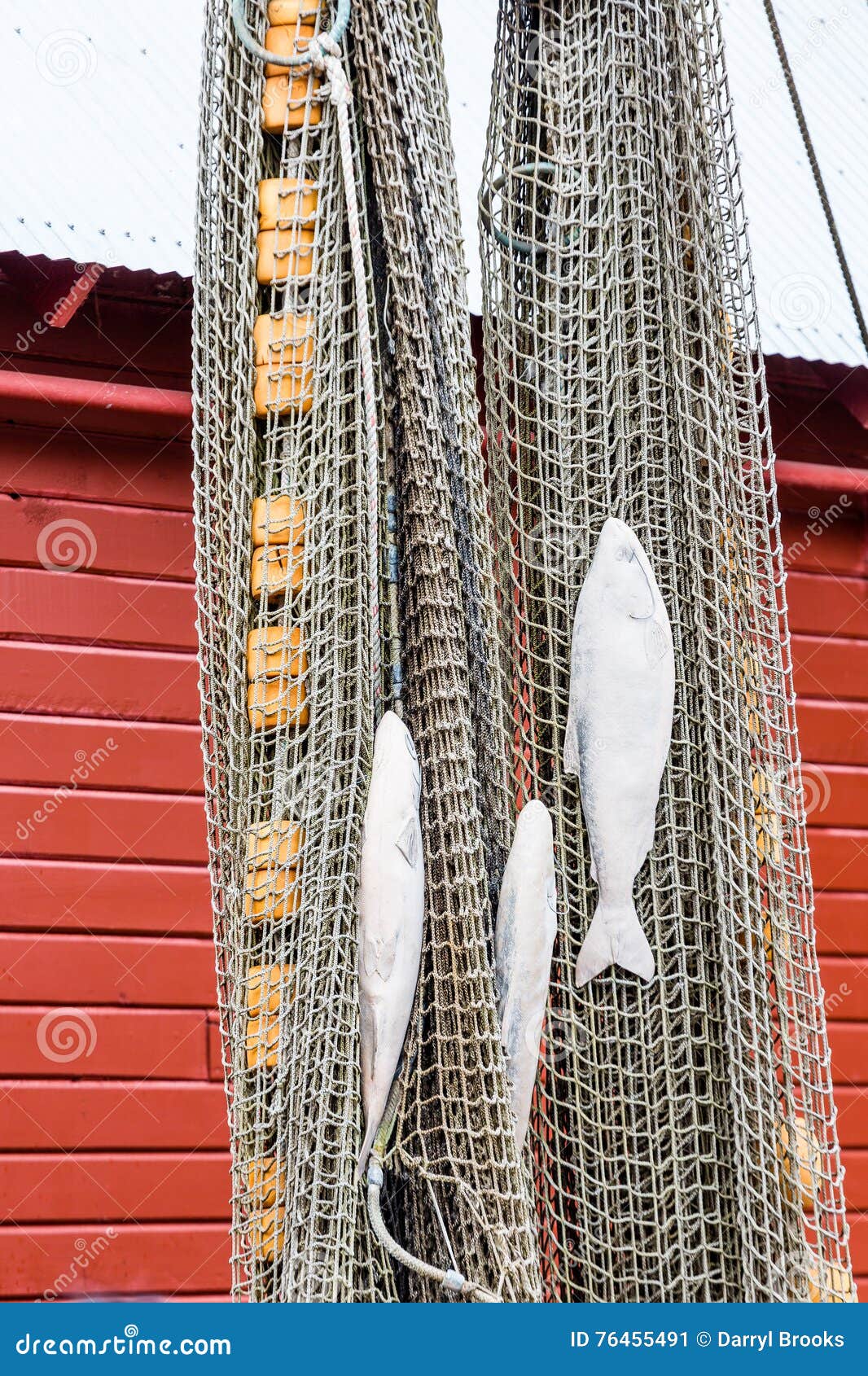 Old Fishing Nets on Wall stock image. Image of marine - 76455491