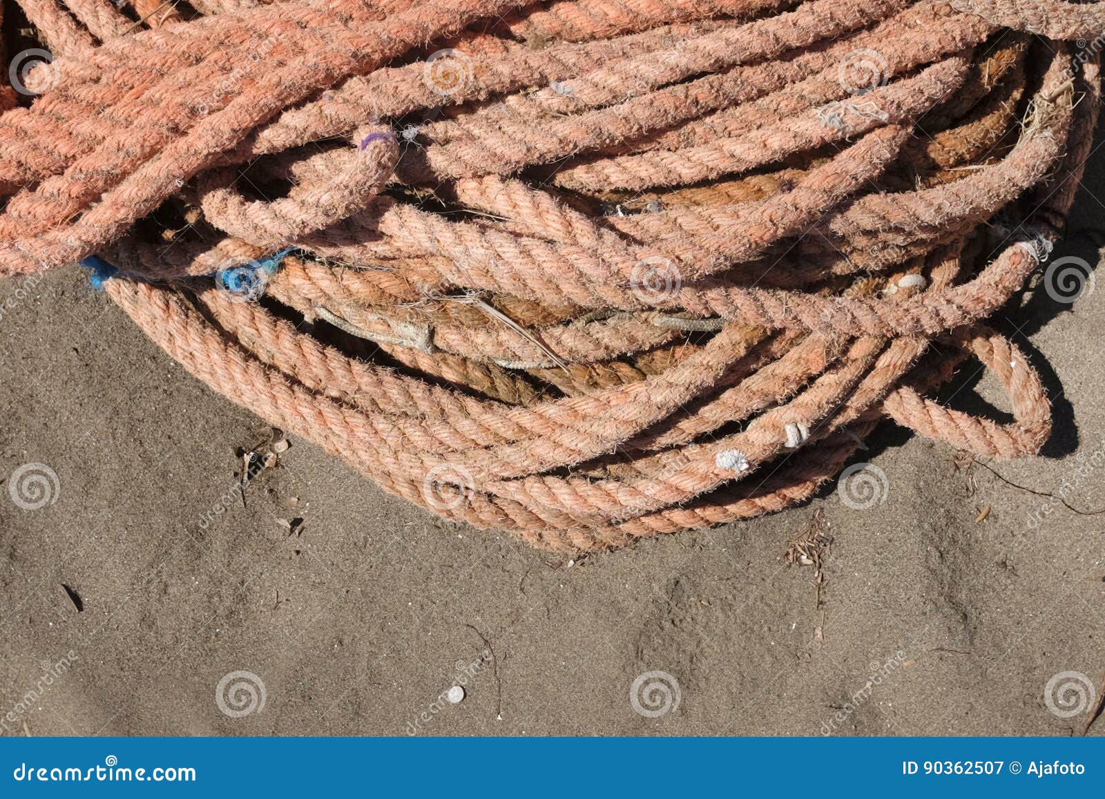 Old fishing rope stock image. Image of mooring, fishing - 90362507