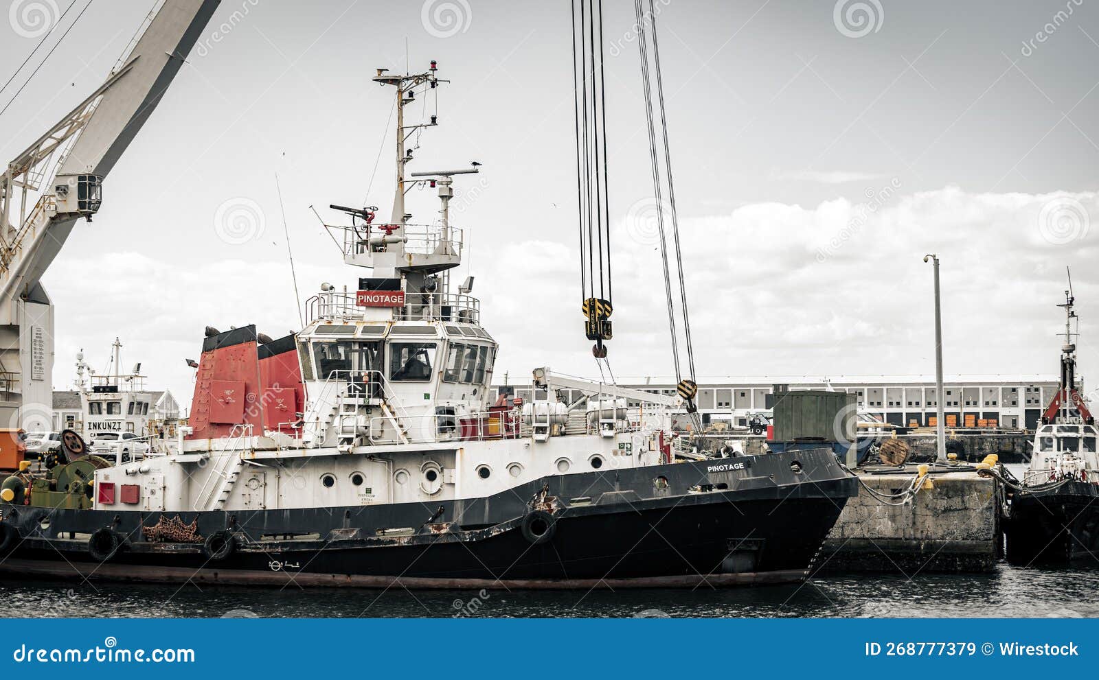 Old fishing ship on a deck editorial stock image. Image of cape - 268777379
