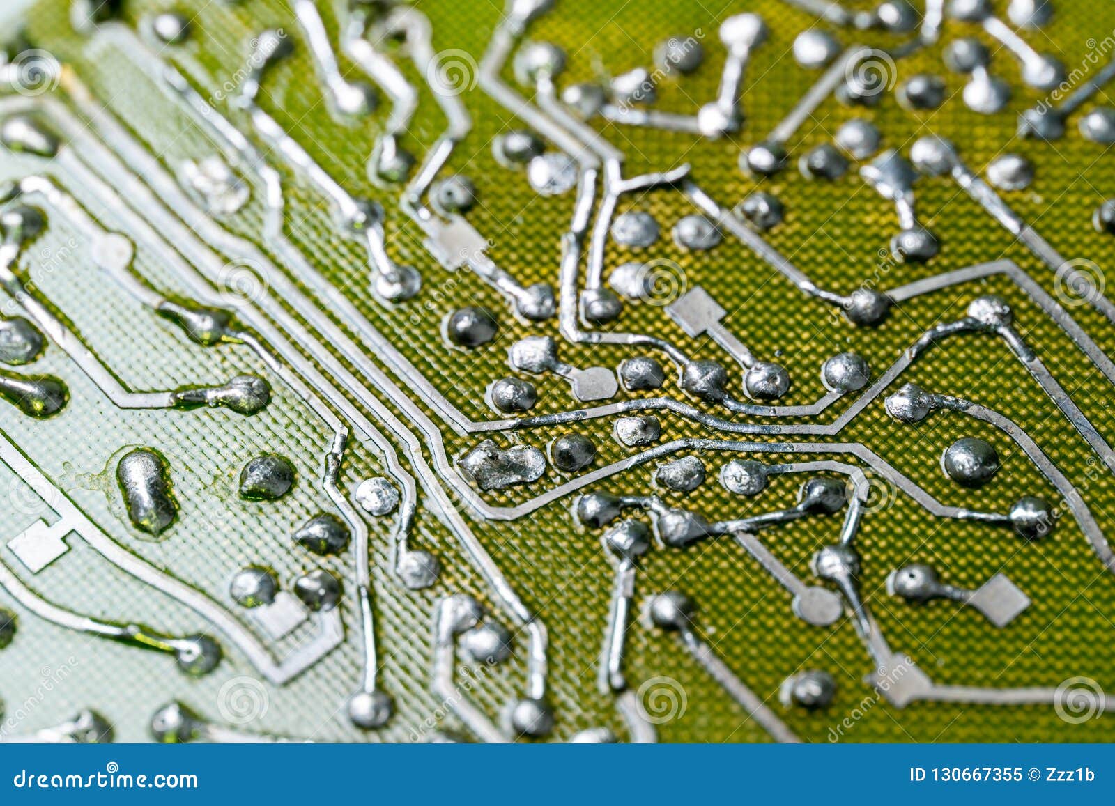 Old Flat Bare Fiberglass Pcb without Components with Selective F Stock ...