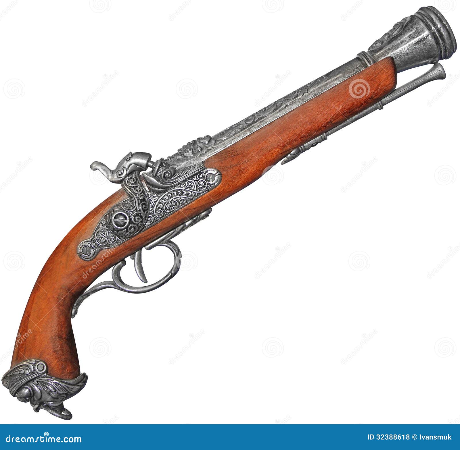 Old flintlock stock photo. Image of medieval, antique - 32388618