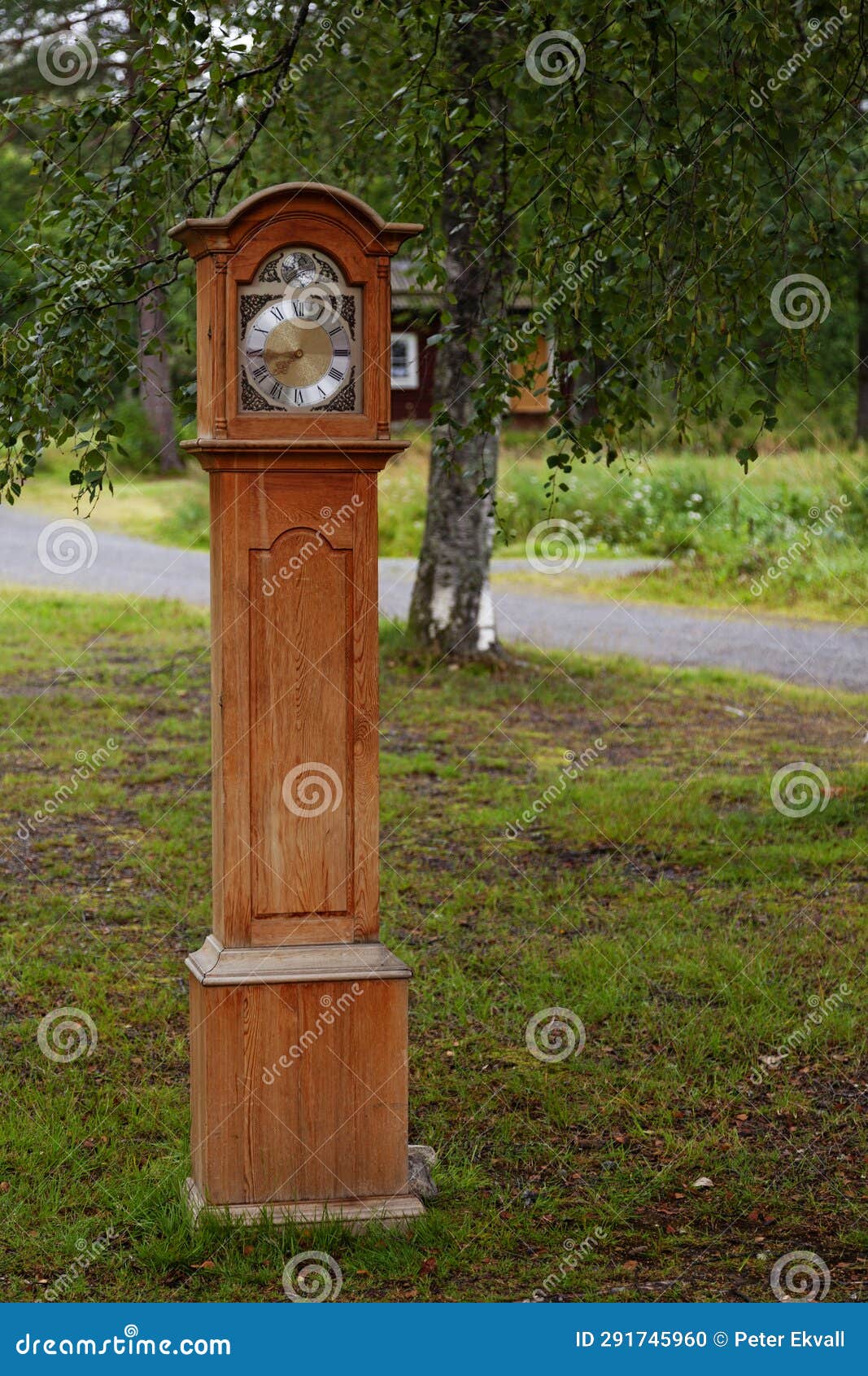 An Old Floor Clock in the Middle of Nature Stock Photo - Image of retro ...