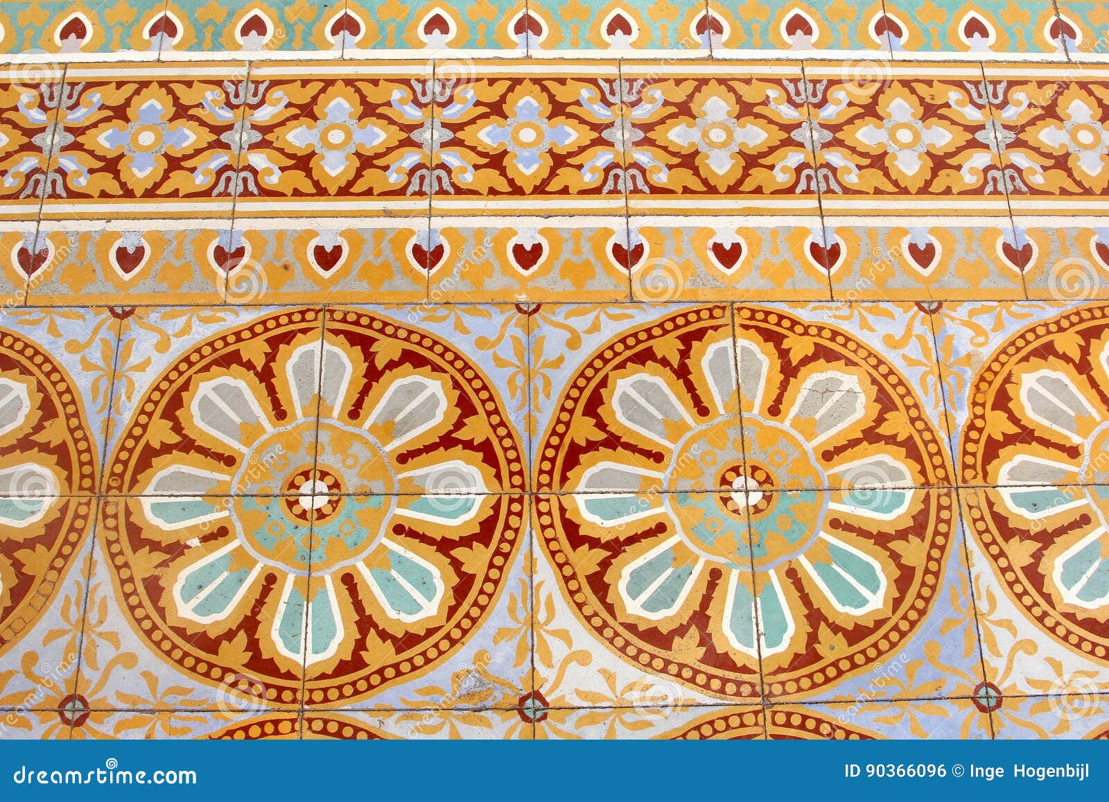 Old Floor Tiles Patterns Royal Palace, Phnom Penh Stock Photo - Image ...